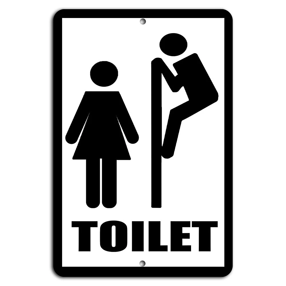 Toilet Peeping Funny Sign - Humorous Bathroom Wall Decor - Walmart.com