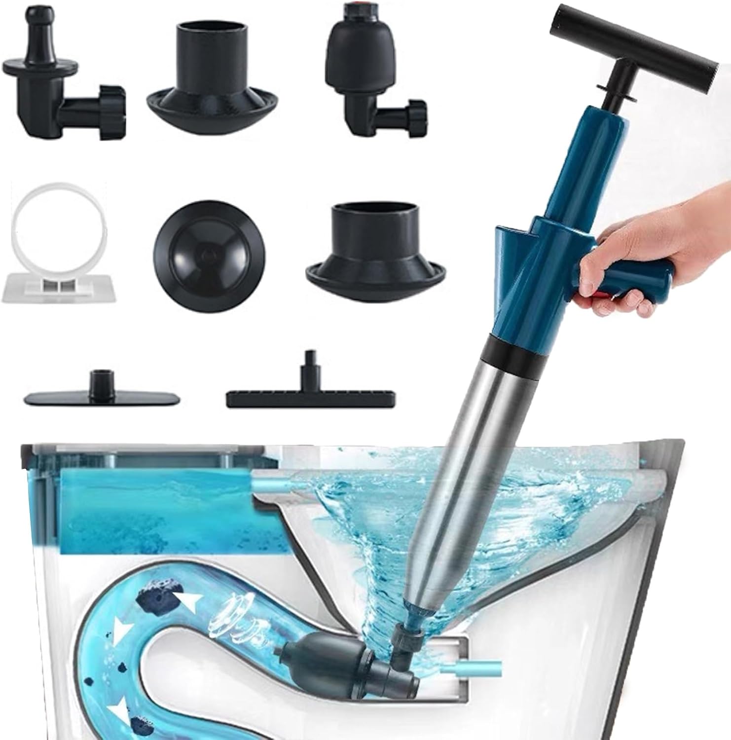 Toilet Pipe Dredger One-shot Pneumatic Floor Drain Sewer Connection ...