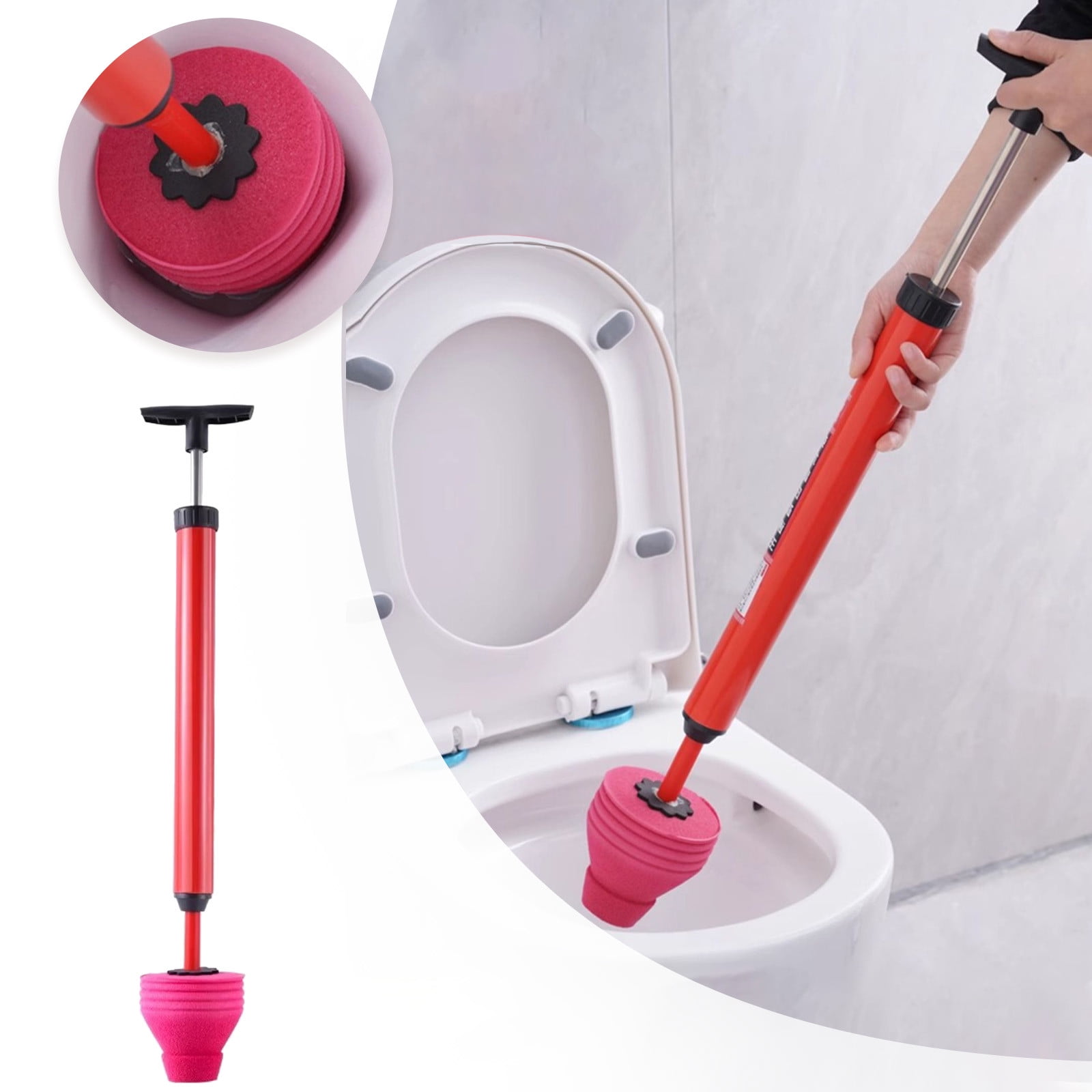 Toilet Plunger, 2025 New Upgraded Unblocker for Bathtub Shower Floor ...