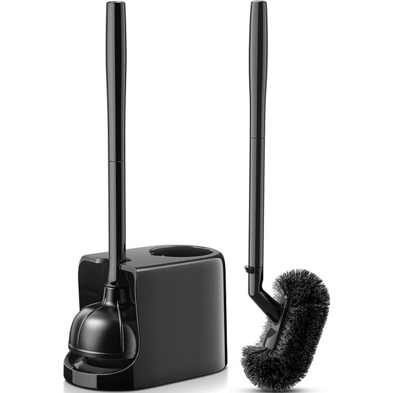 Toilet Plunger Bowl Brush Combo：Heavy Duty Rubber for Drain Clog ...