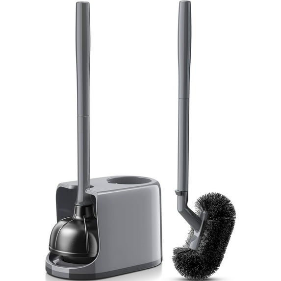 Toilet Plunger Bowl Brush Combo：Heavy Duty Rubber for Drain Clog ...