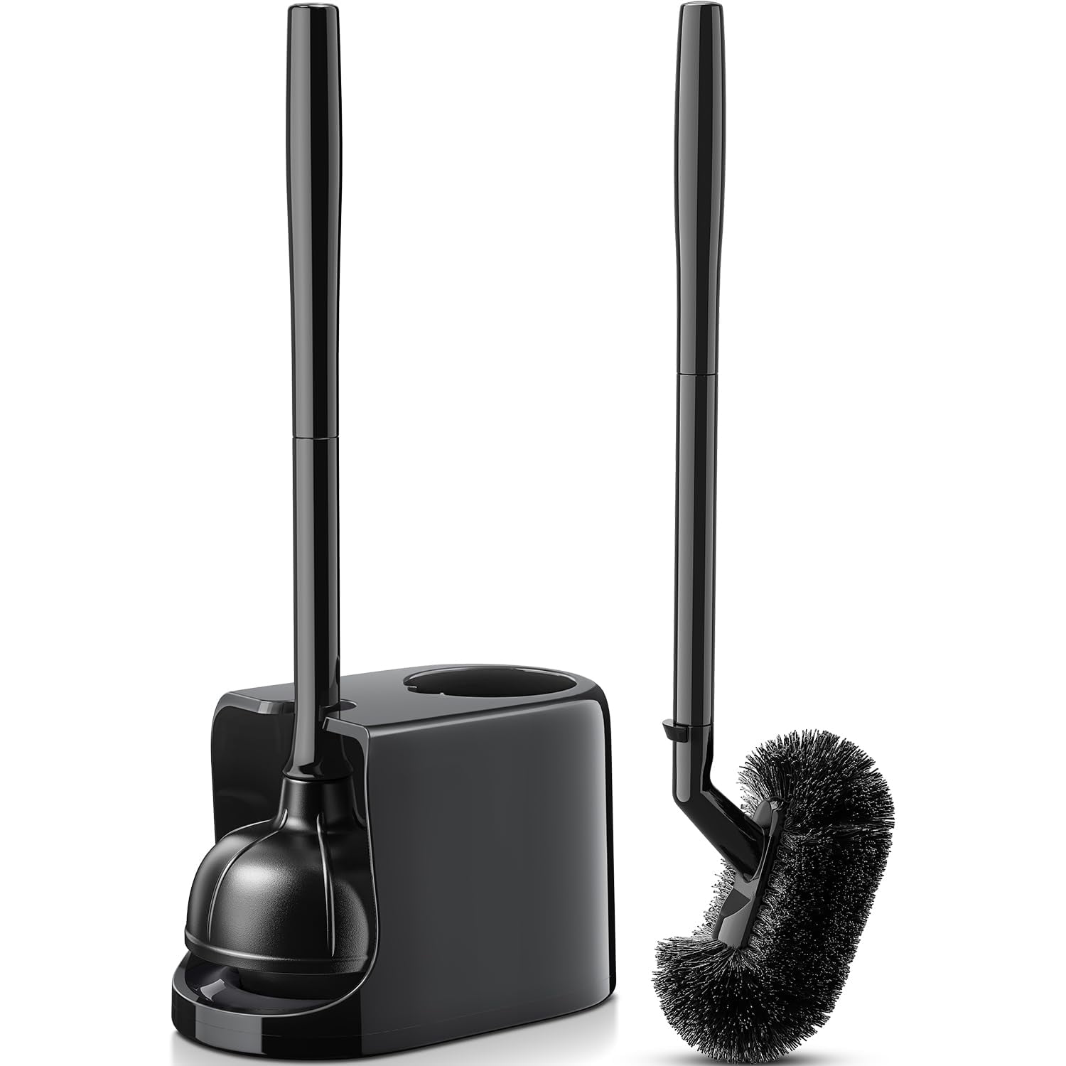 Toilet Plunger and Brush Set for Bathroom Cleaning with Extented Handle ...