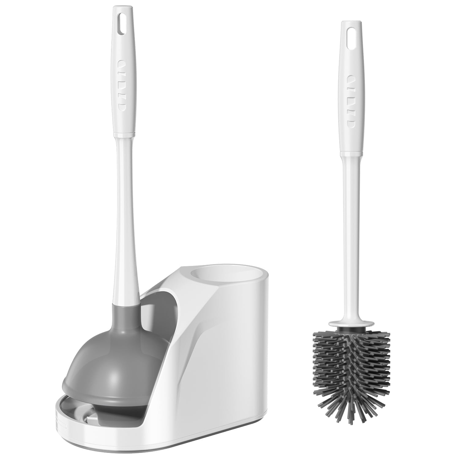 Xueyu 2-in-1 Toilet Brush and Plunger Set, Extended Handle, Hidden ...