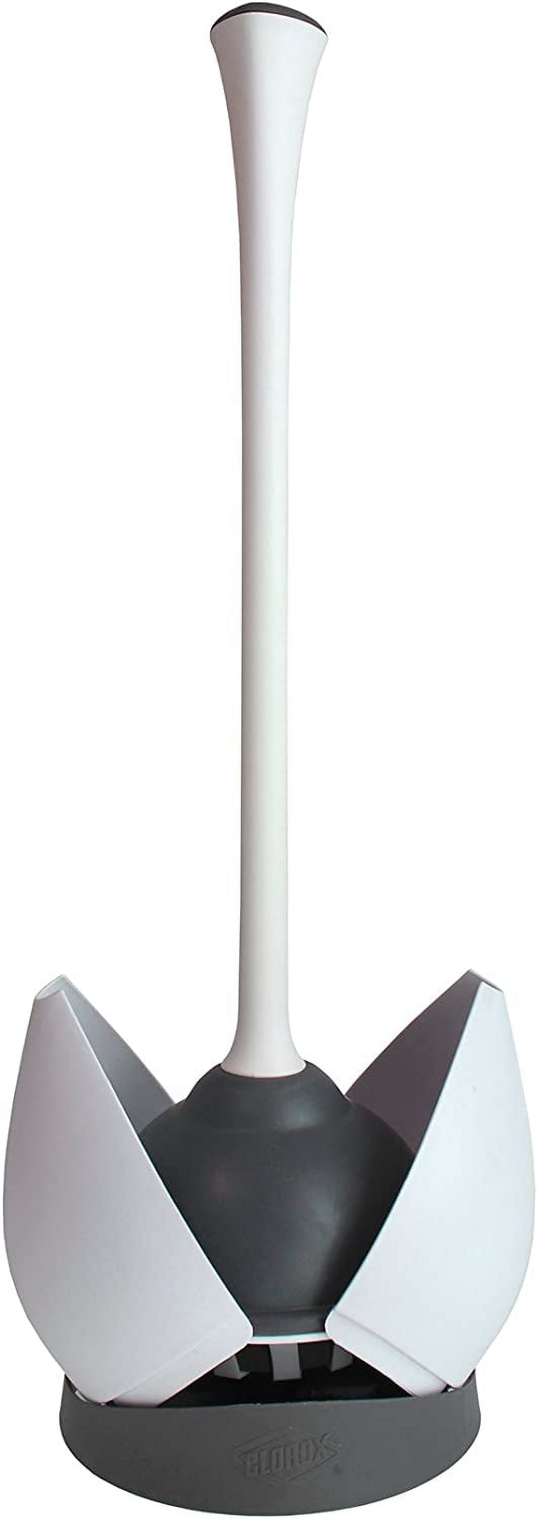 Toilet Plunger with Hideaway Holder Caddy Heavy-Duty Compact Design ...