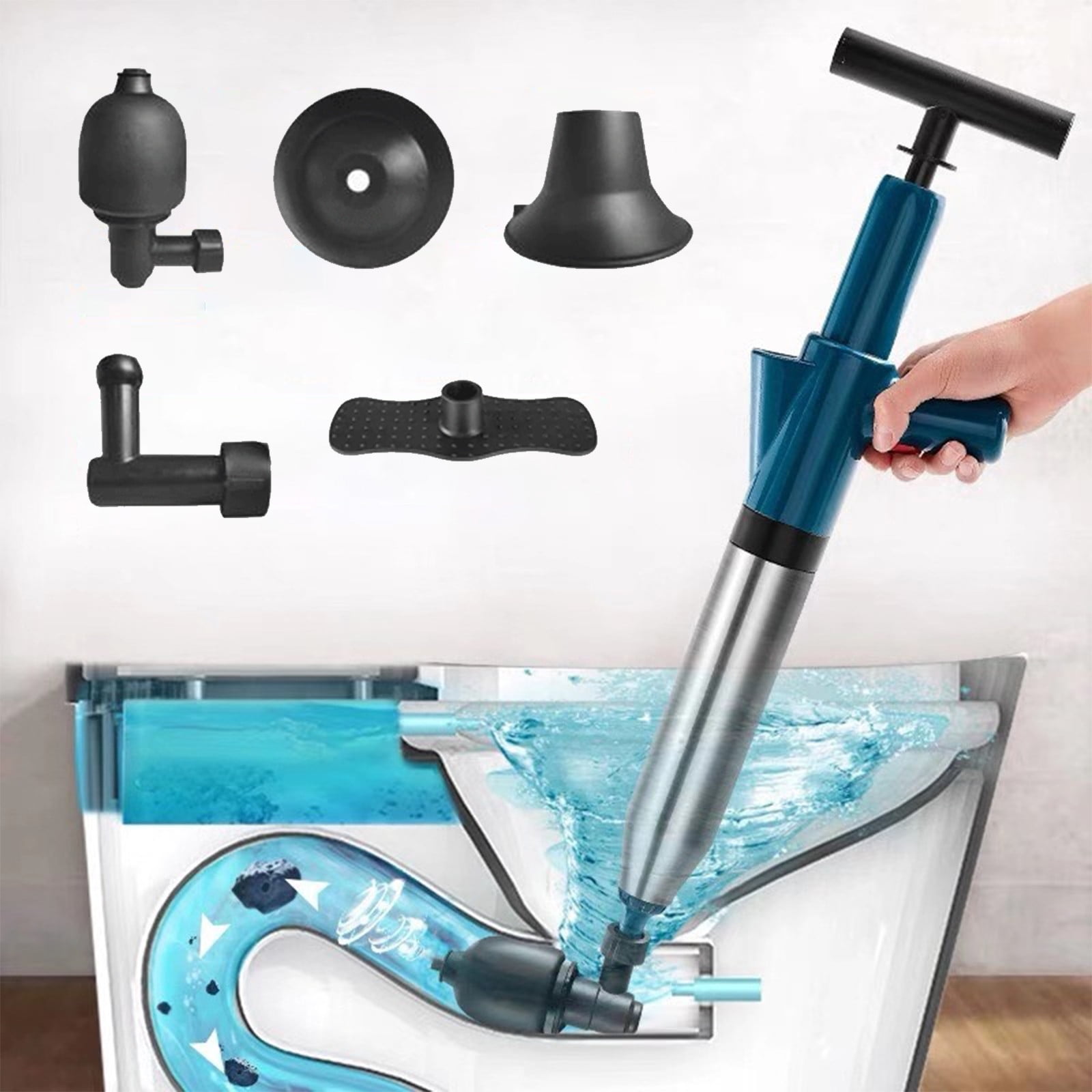 Toilet Plunger, High Pressure Drain Unclogging Tool, Plungers for ...