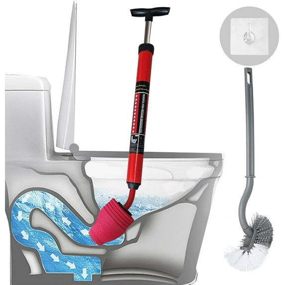 Toilet Plunger, High-Pressure Plungers for Bathroom, Toilet Brush and ...