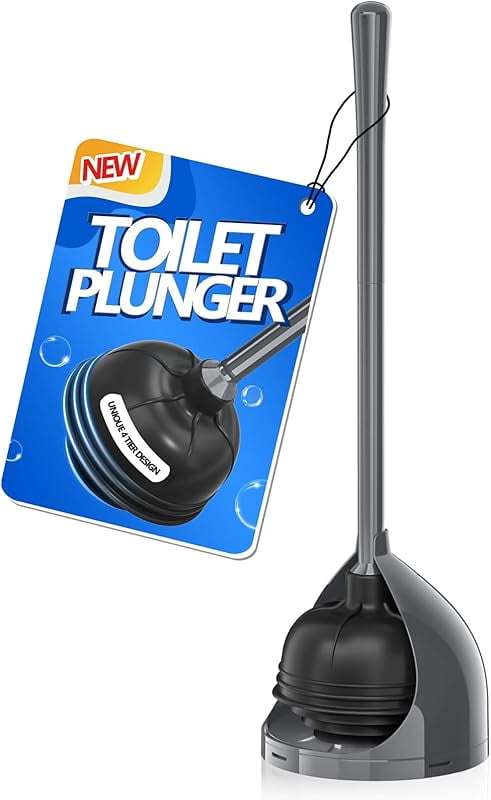 Toilet Plunger with Holder, Unique Plunger with All-Angle Design ...