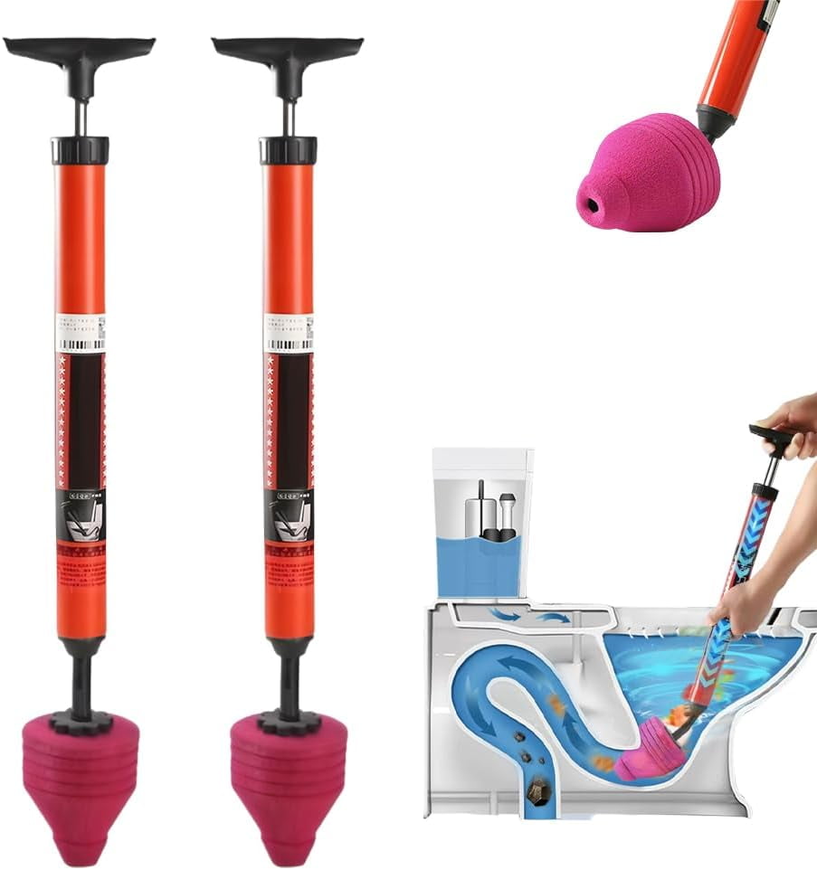 Toilet Plunger, Household High-Pressure Toilet Unblocker, Drain Clog ...