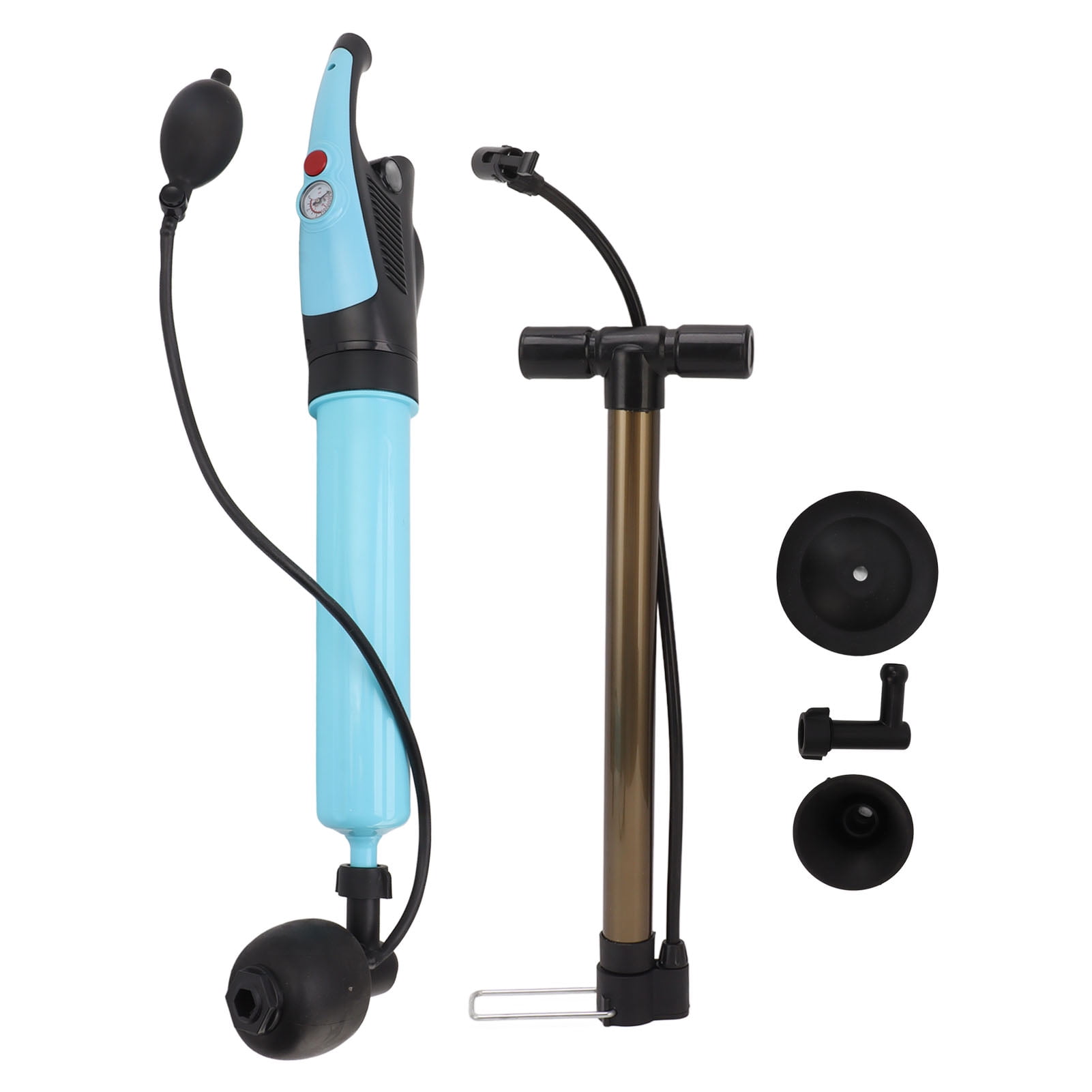 Toilet Plunger Kit, Manual Drain Plumb Plunger with Detachable Heads ...