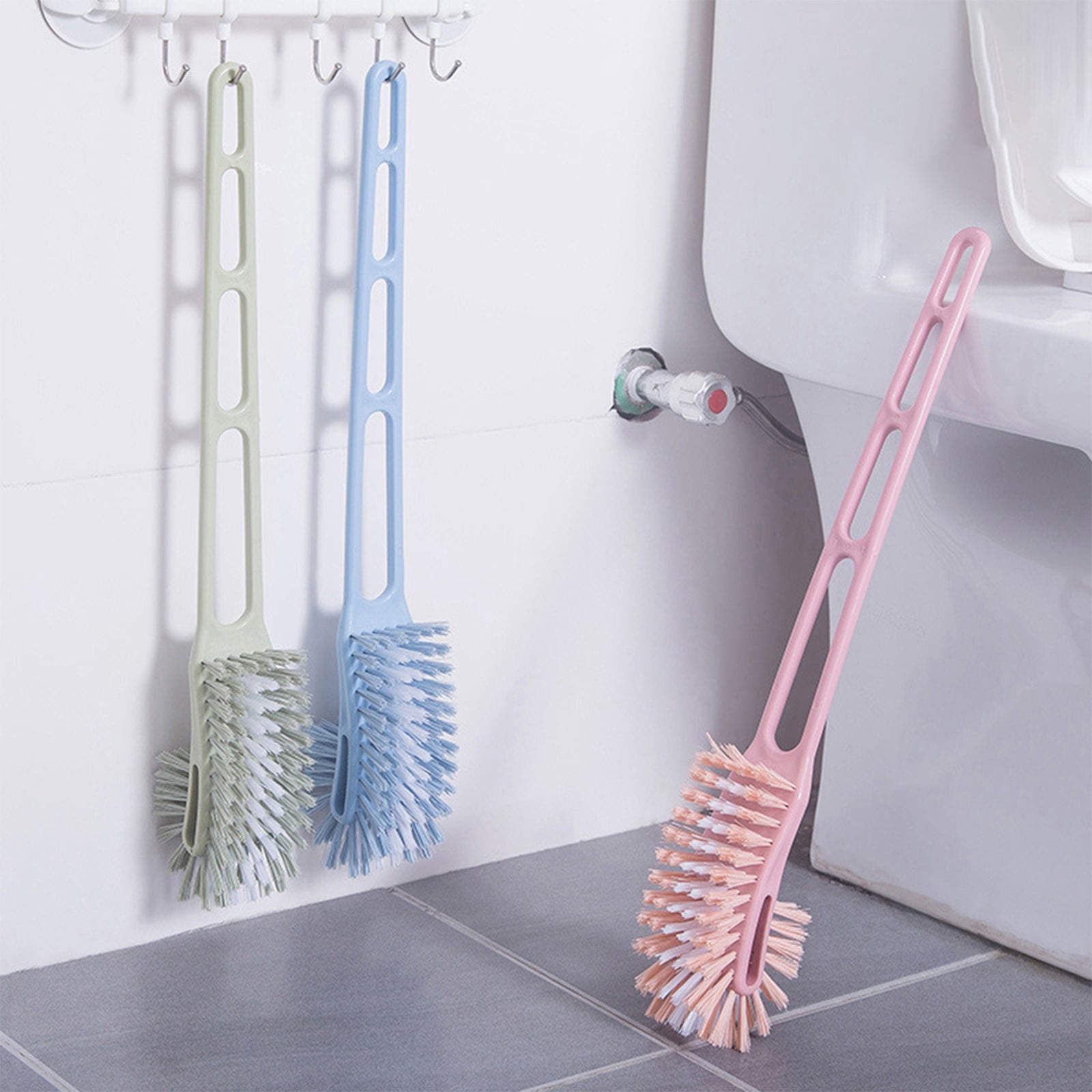 Brush,Toilet Cleaning Tool,Wall-Mounted Plastic Brush,Soft Bristles ...