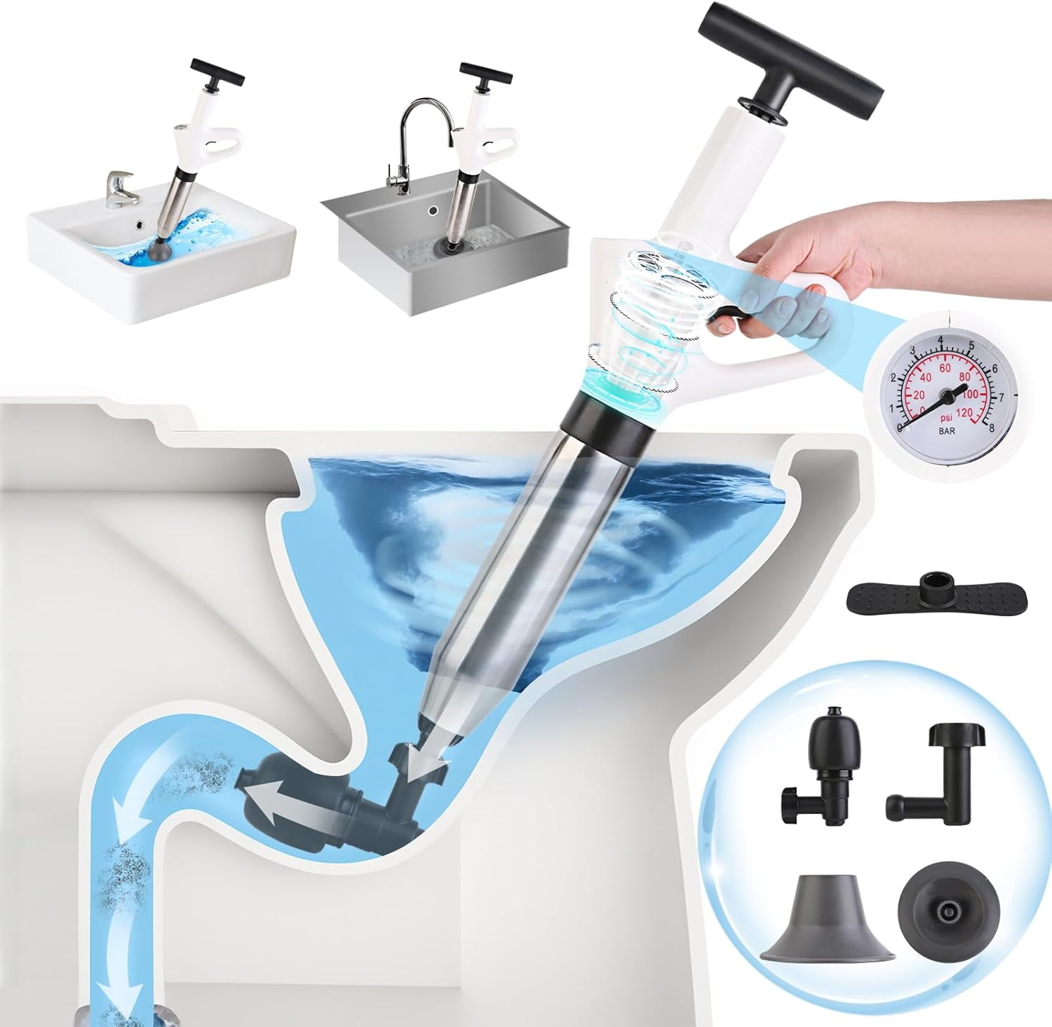 Toilet Plunger, Plungers for Bathroom Clogged with High Precision ...