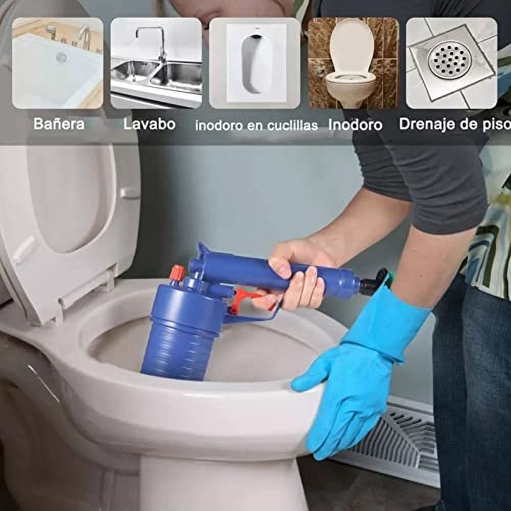 Toilet Plunger Set, Drain Clog Remover with 4 Sized Suckers, High ...