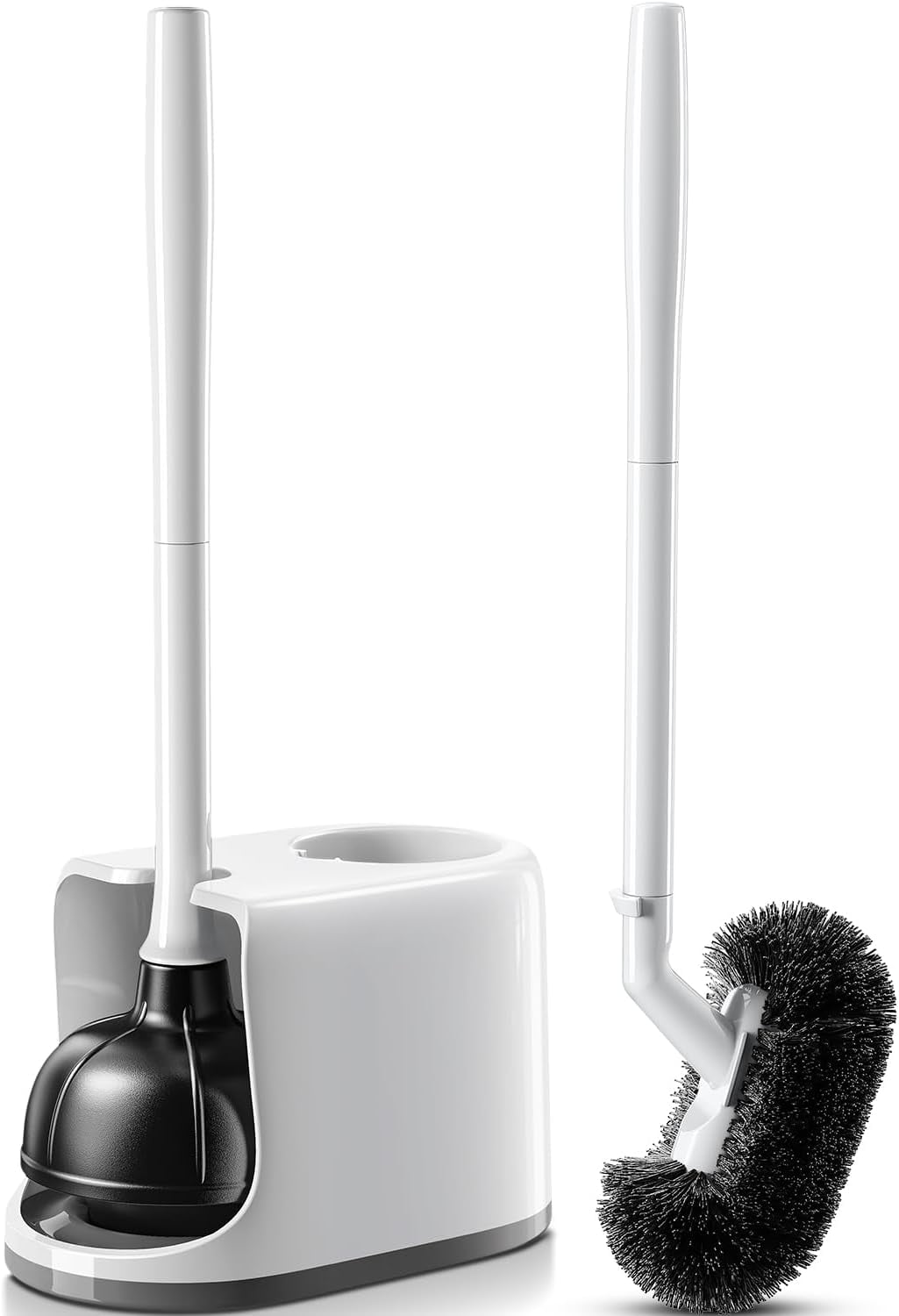 Toilet Plunger and Bowl Brush Set: 2 in 1 Heavy Duty Plunger with ...