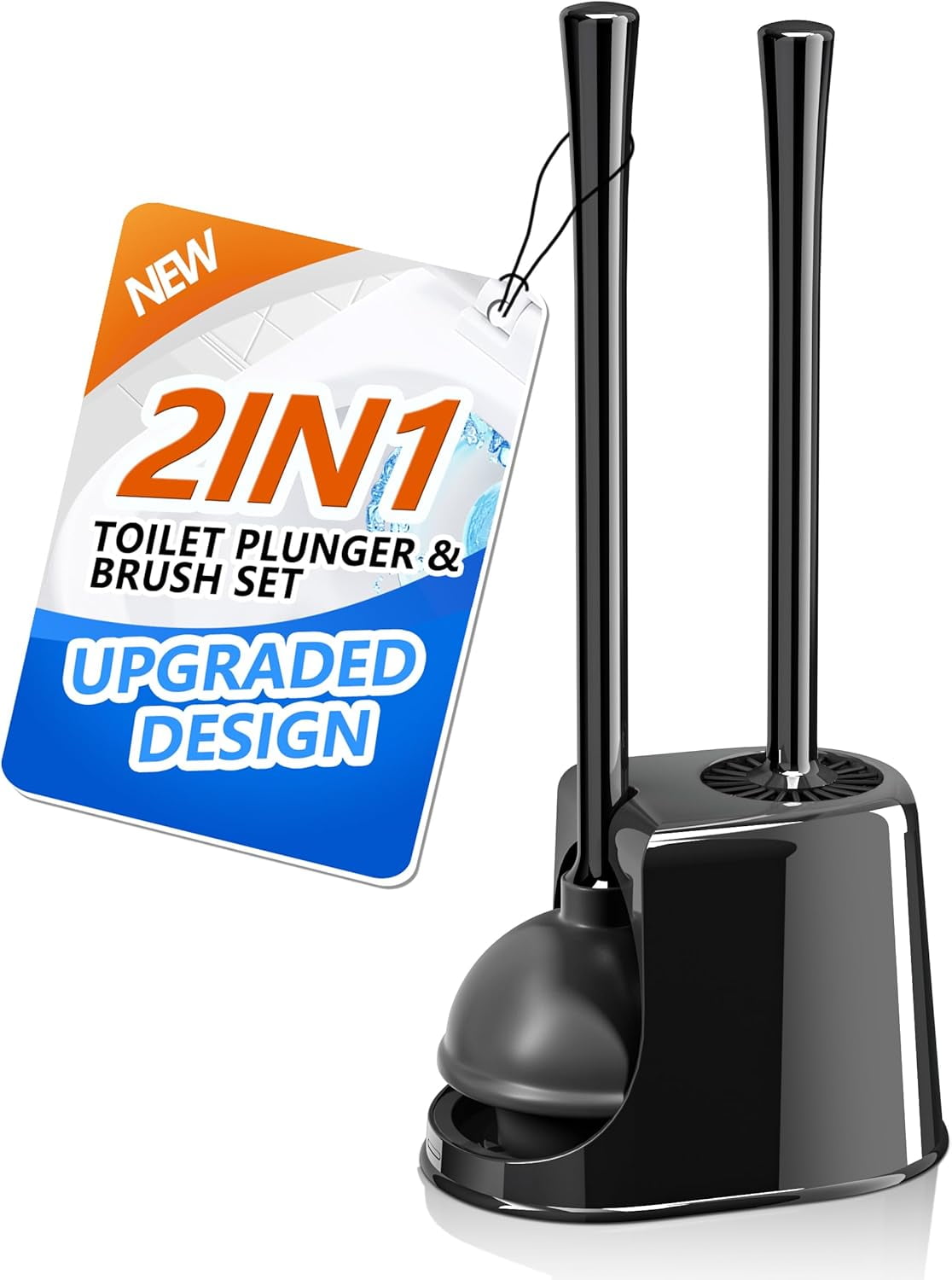 Toilet Plunger and Brush with Holder, Toilet Brush and Plunger Set for ...