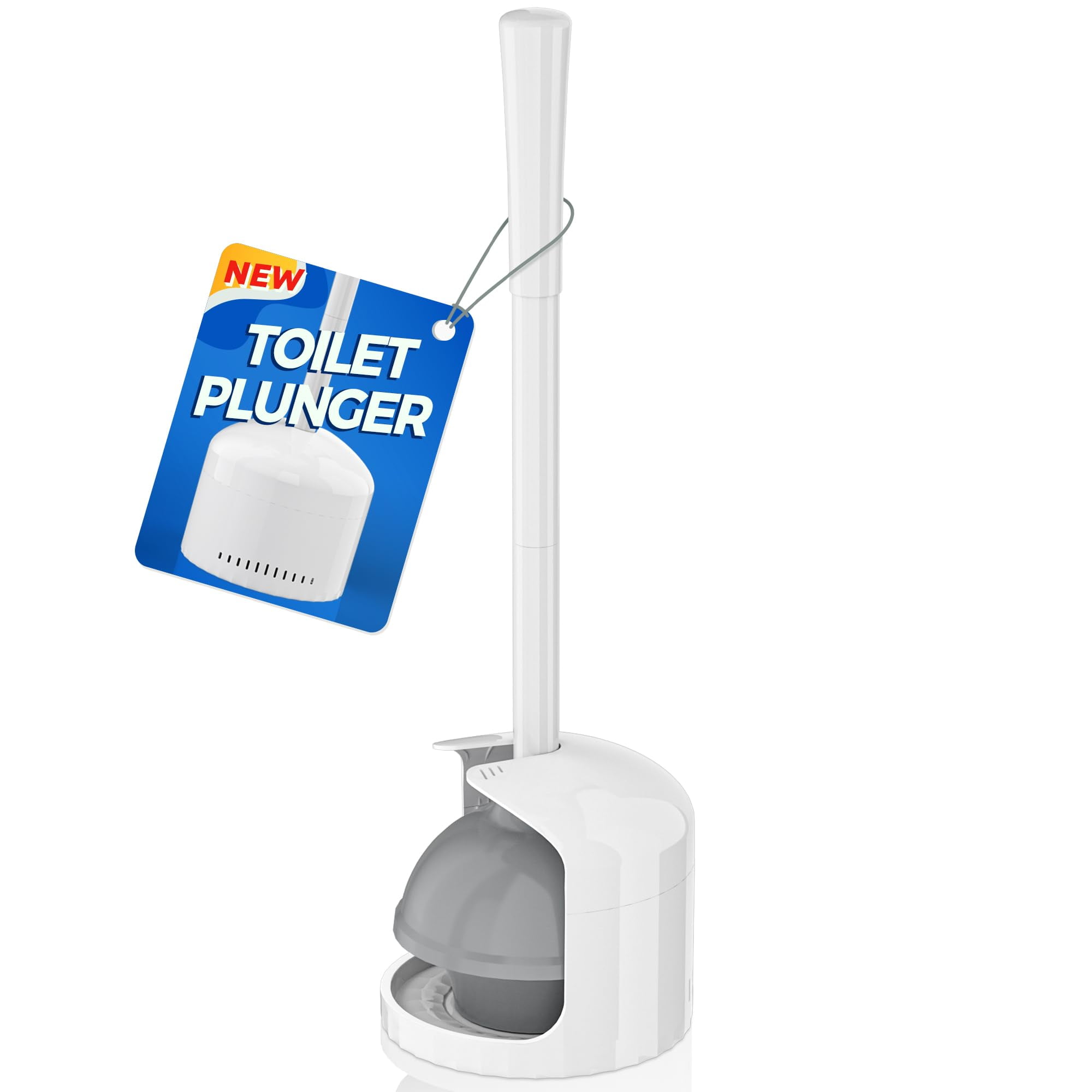 Toilet Plunger with Holder, Plunger with Holder for 5.3-inch Toilet ...