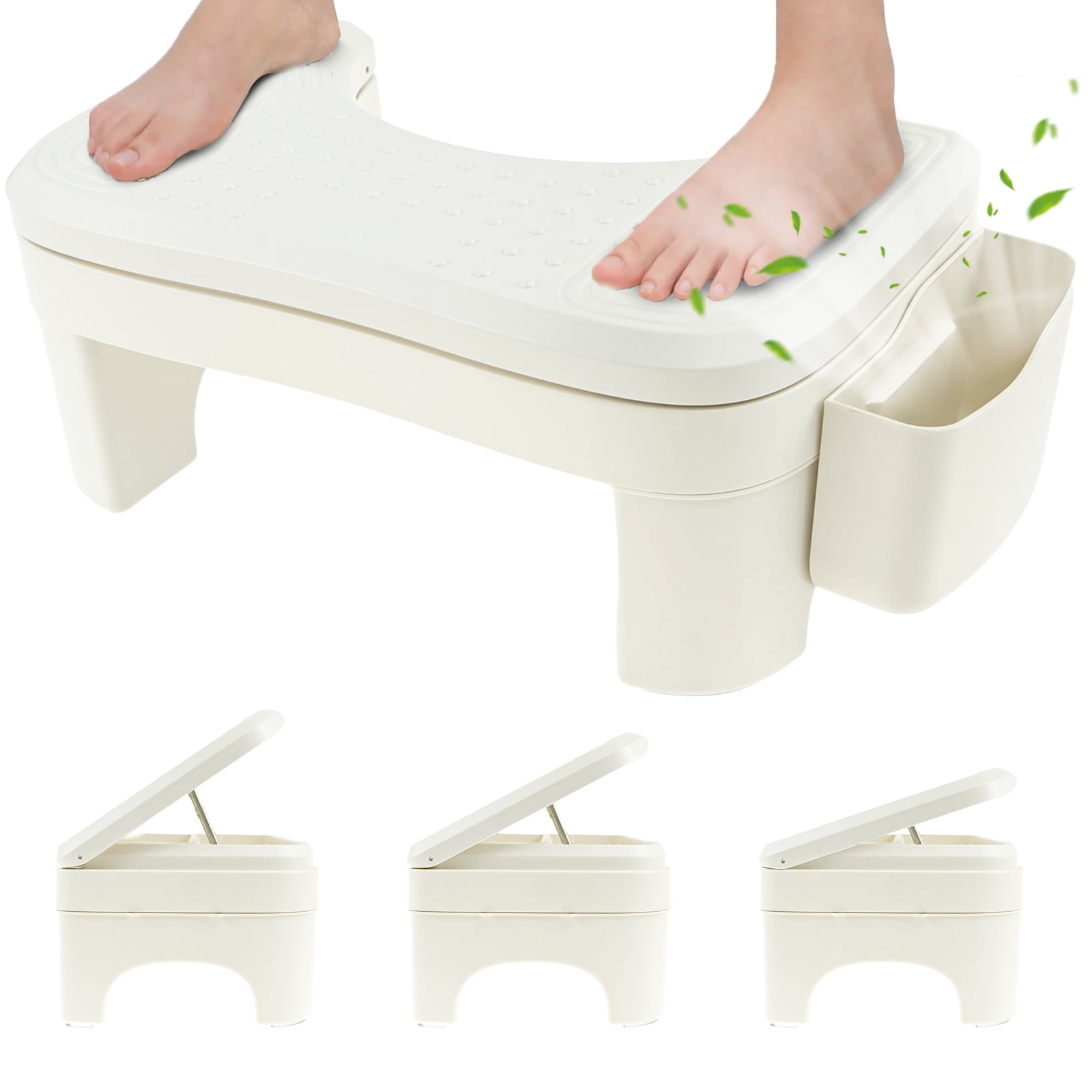 Toilet Poop Stool with Storage Box Height Adjustable Poop Stool Squat ...