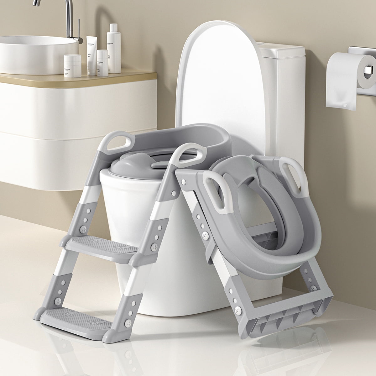 Toilet Potty Training Seat with Step Stool Ladder, Comfortable Safe ...