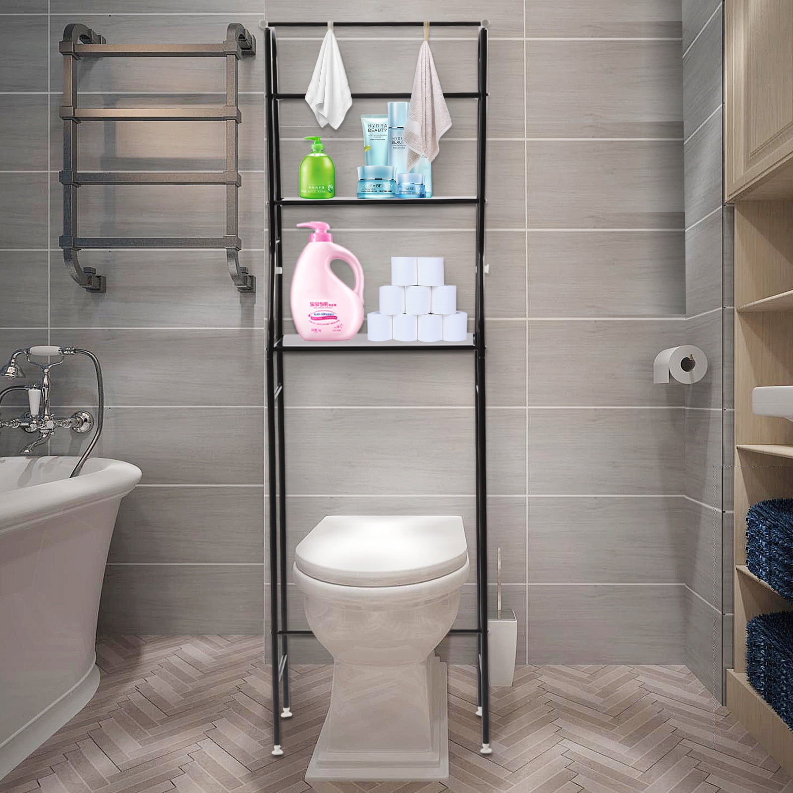 Toilet Rack, Bathroom Corner Stand, Bathroom Cabinet Tower Shelf for ...