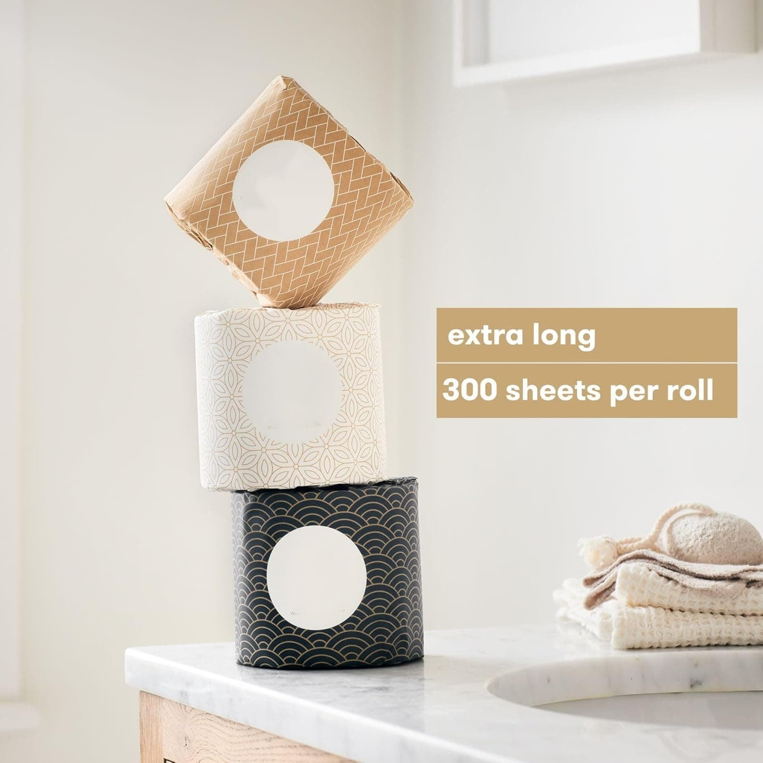 Toilet Roll 48 Pack | Wrapped Toilet Paper 3 ply, 300 Sheets | Friendly ...