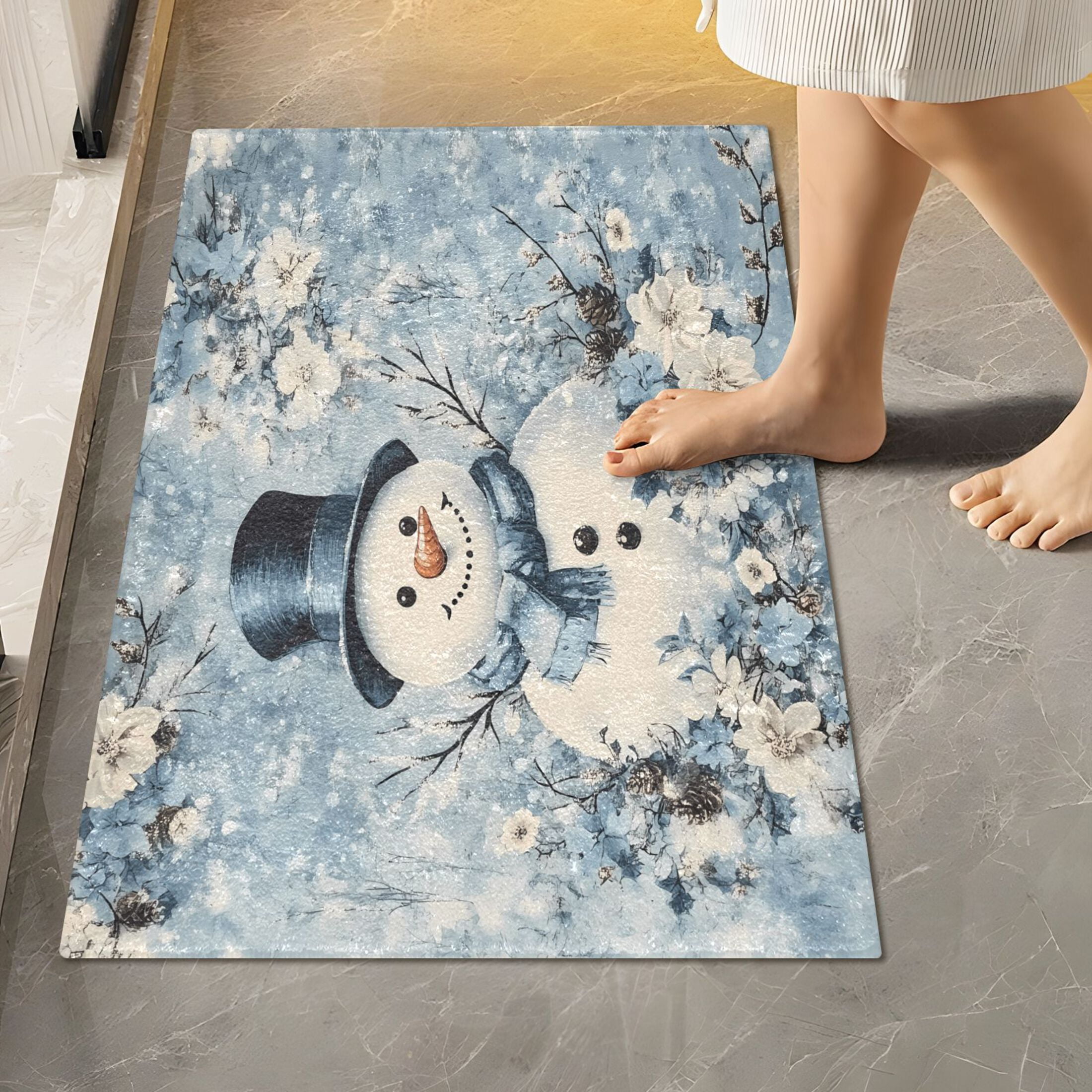 Toilet Rug Rectangle Bathroom Rugs Non-Slip Soft Plush Machine Washable ...