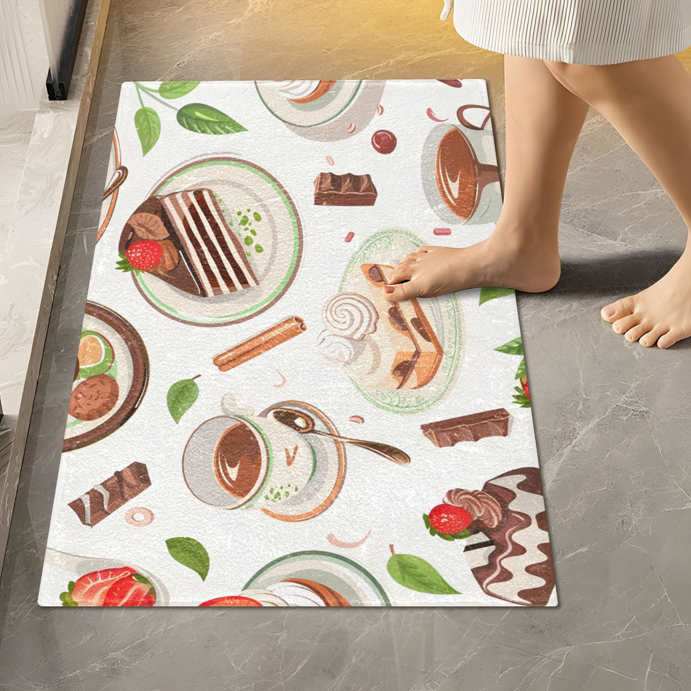 Toilet Rug Rectangle Bathroom Rugs Non-Slip Soft Plush Machine Washable ...