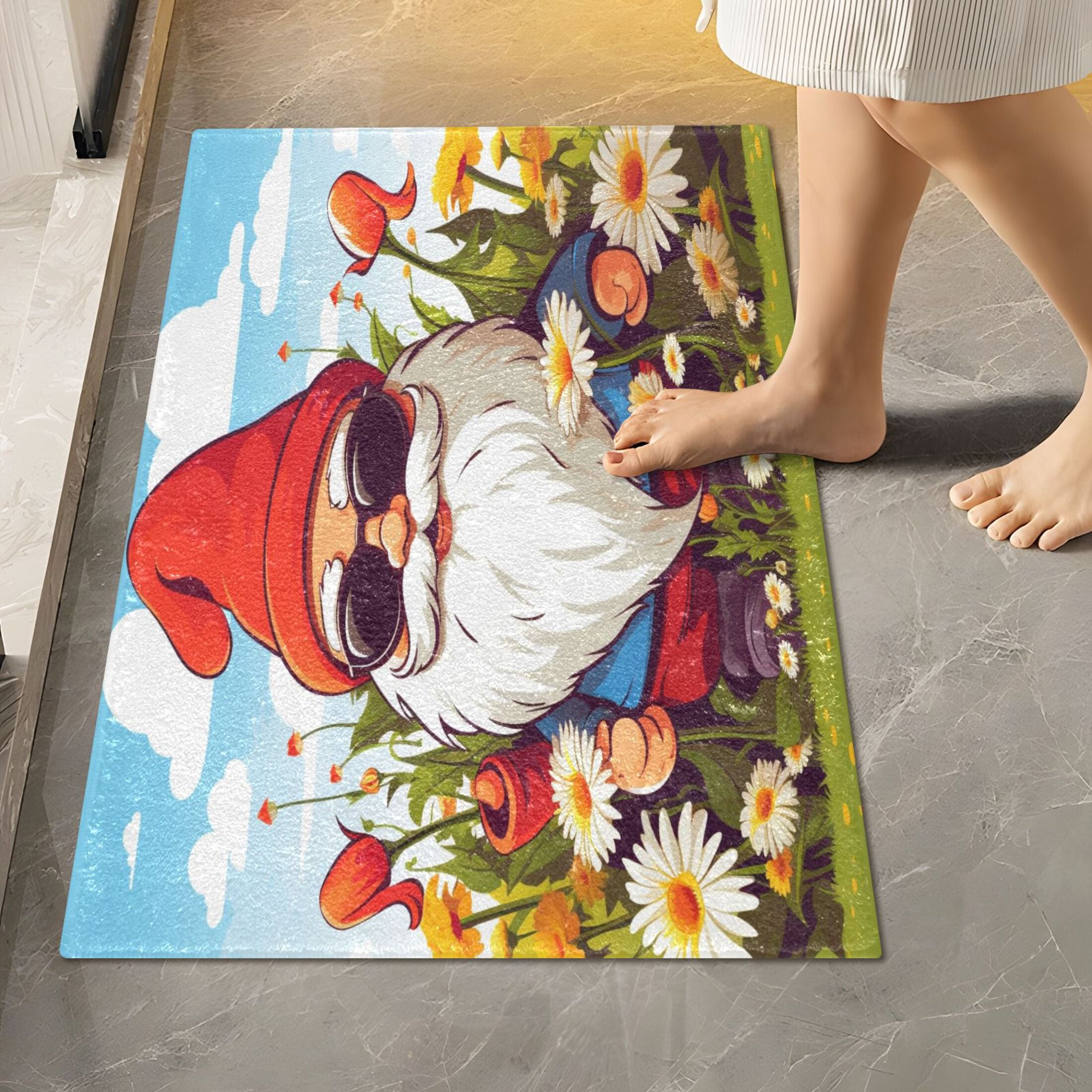 Toilet Rug Rectangle Bathroom Rugs Non-Slip Soft Plush Machine Washable ...