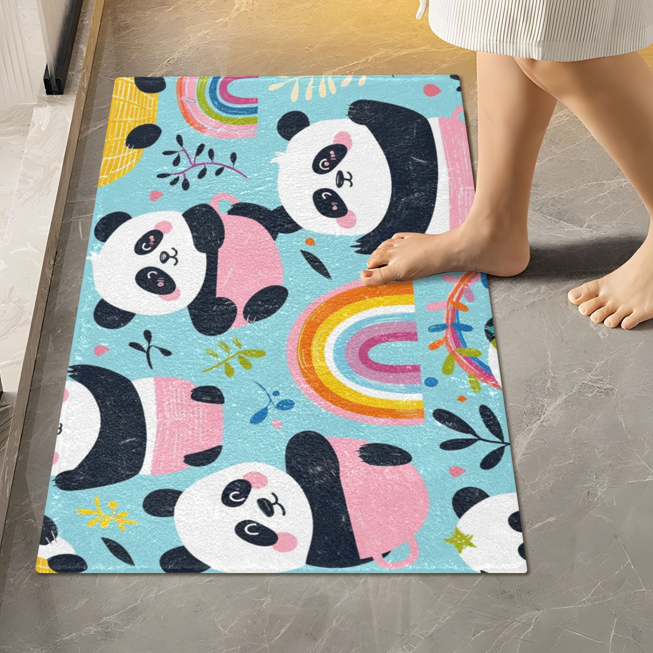 Toilet Rug Rectangle Bathroom Rugs Non-Slip Soft Plush Machine Washable ...