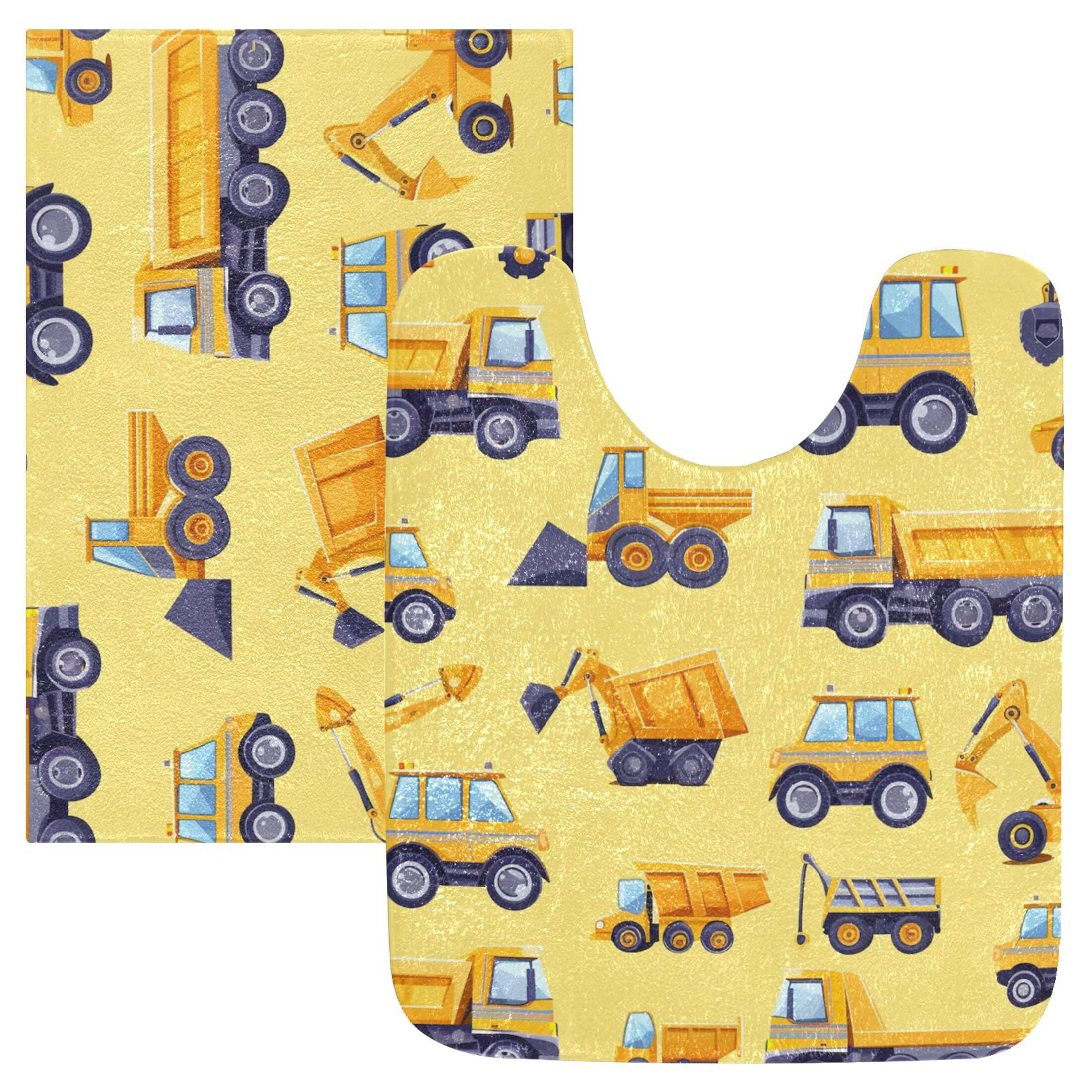 Toilet Rug Set Non-Slip Bathroom Rugs Soft Plush Machine Washable ...