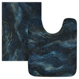 Toilet Rug Set Non-Slip Bathroom Rugs Soft Plush Machine Washable ...