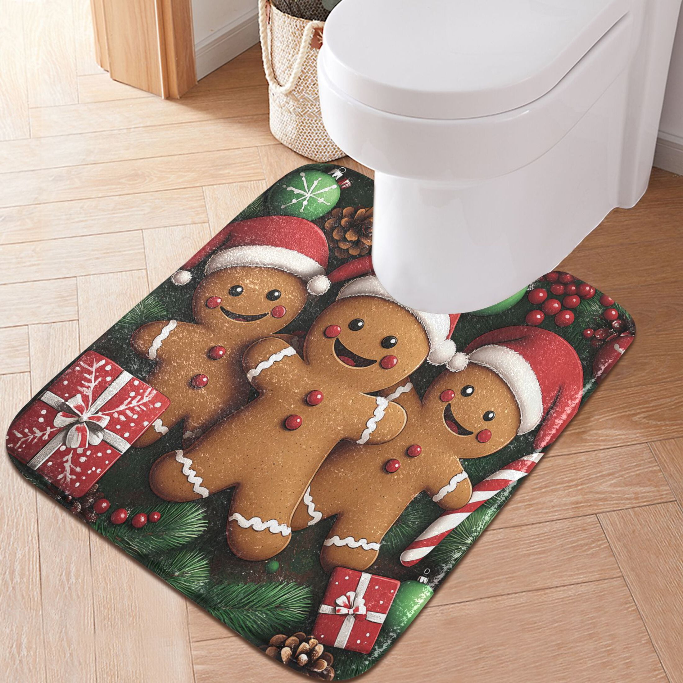 Toilet Rug U-Shaped Bathroom Rugs Non-Slip Soft Plush Machine Washable ...