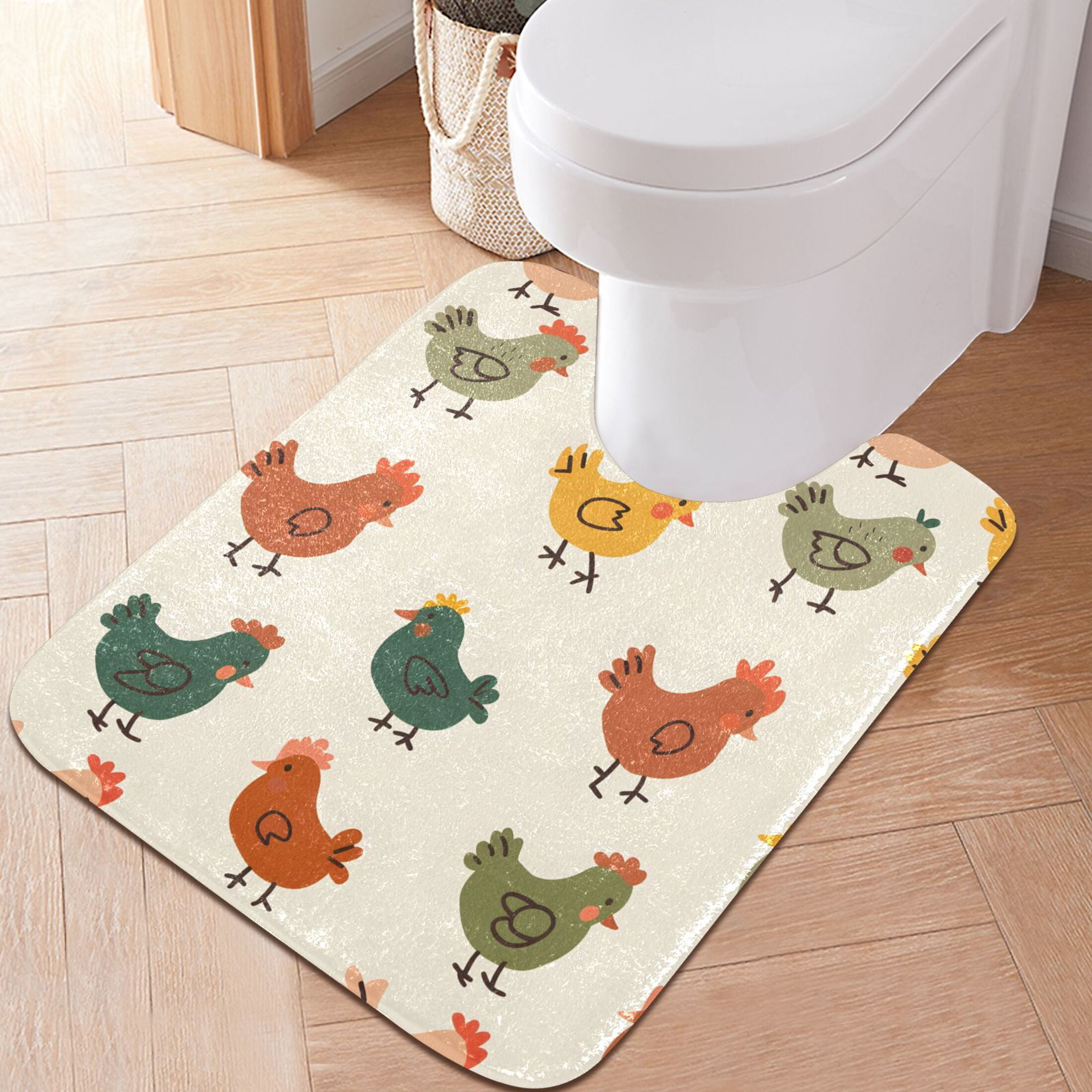 Toilet Rug U-Shaped Bathroom Rugs Non-Slip Soft Plush Machine Washable ...