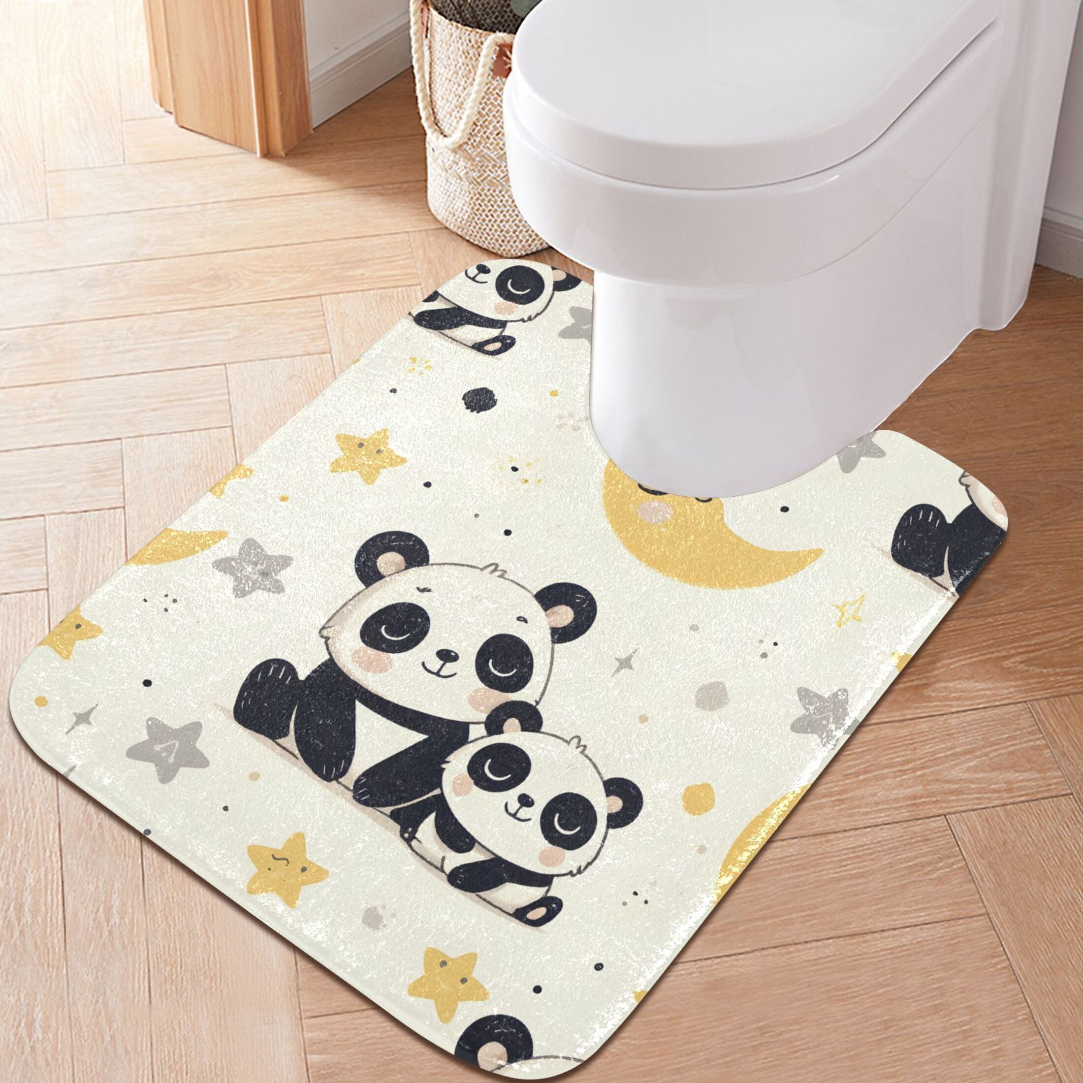 Toilet Rug U-Shaped Bathroom Rugs Non-Slip Soft Plush Machine Washable ...