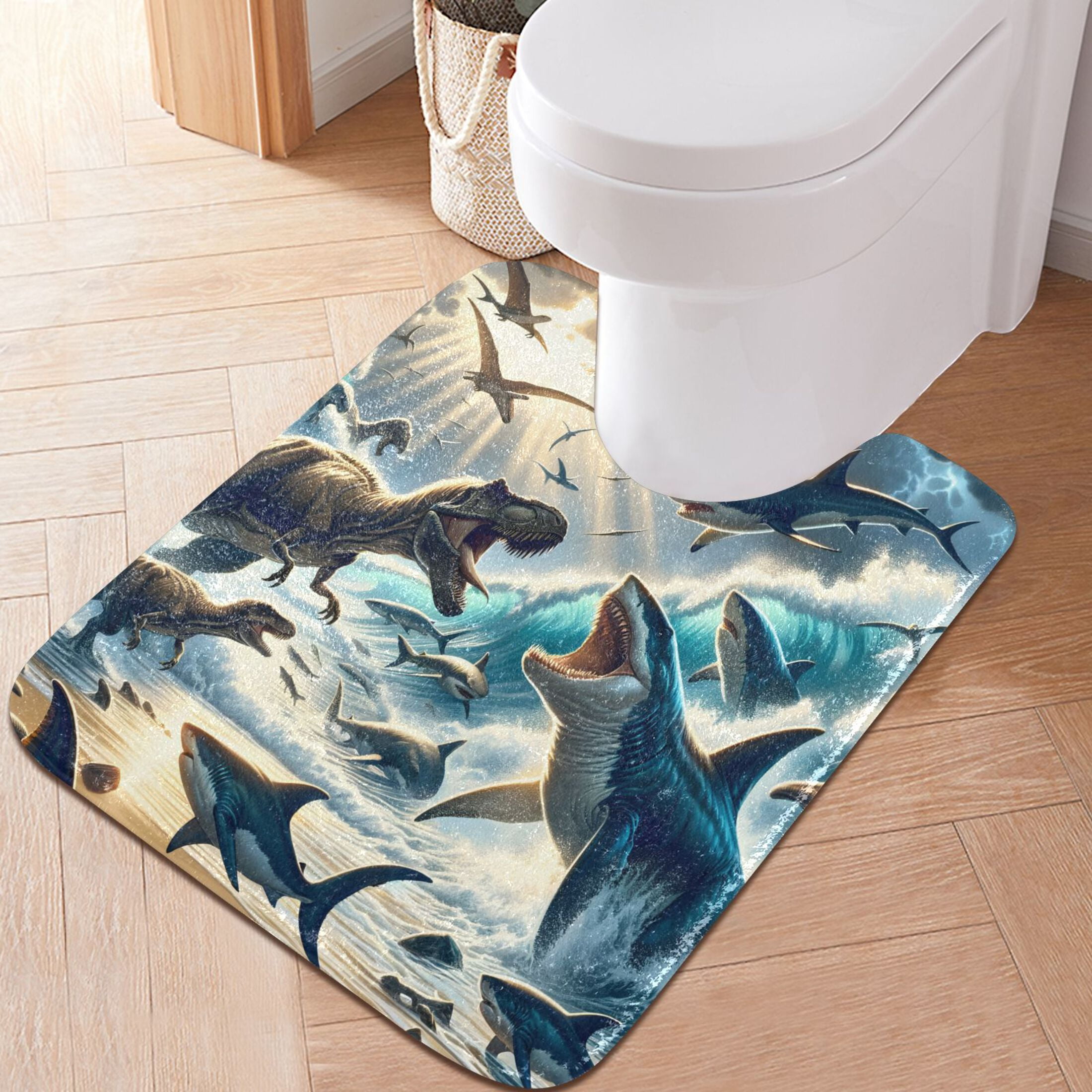 Toilet Rug U-Shaped Bathroom Rugs Non-Slip Soft Plush Machine Washable ...