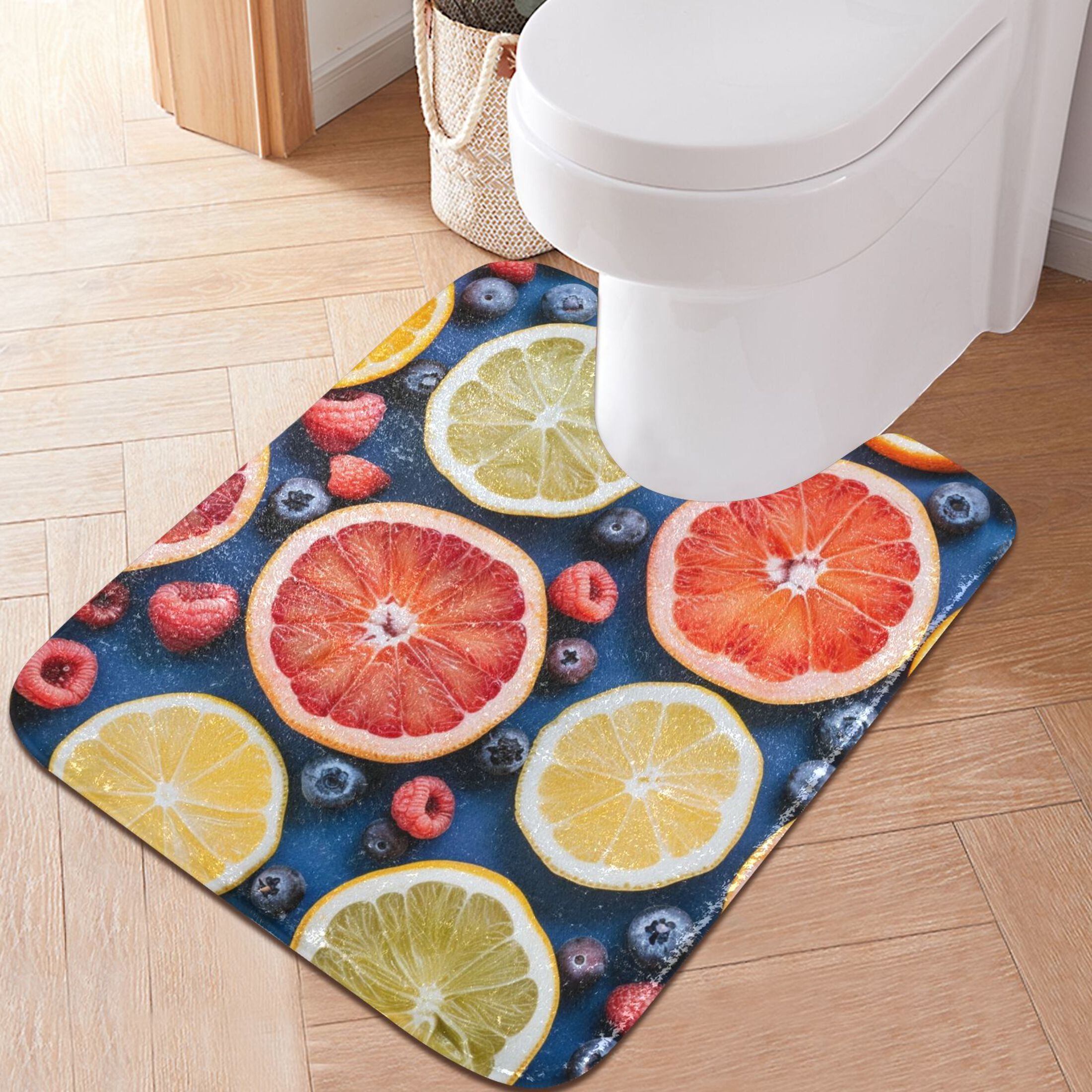 Toilet Rug U-Shaped Bathroom Rugs Non-Slip Soft Plush Machine Washable ...