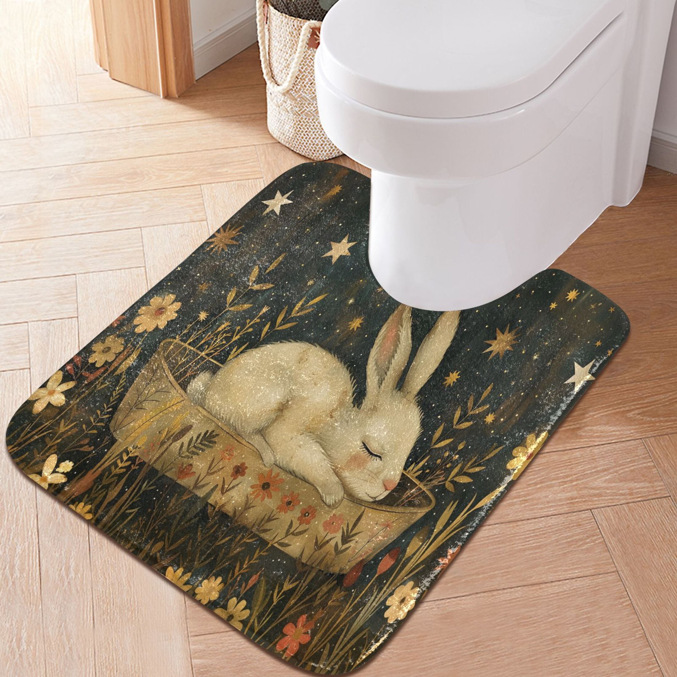 Toilet Rug U-Shaped Bathroom Rugs Non-Slip Soft Plush Machine Washable ...