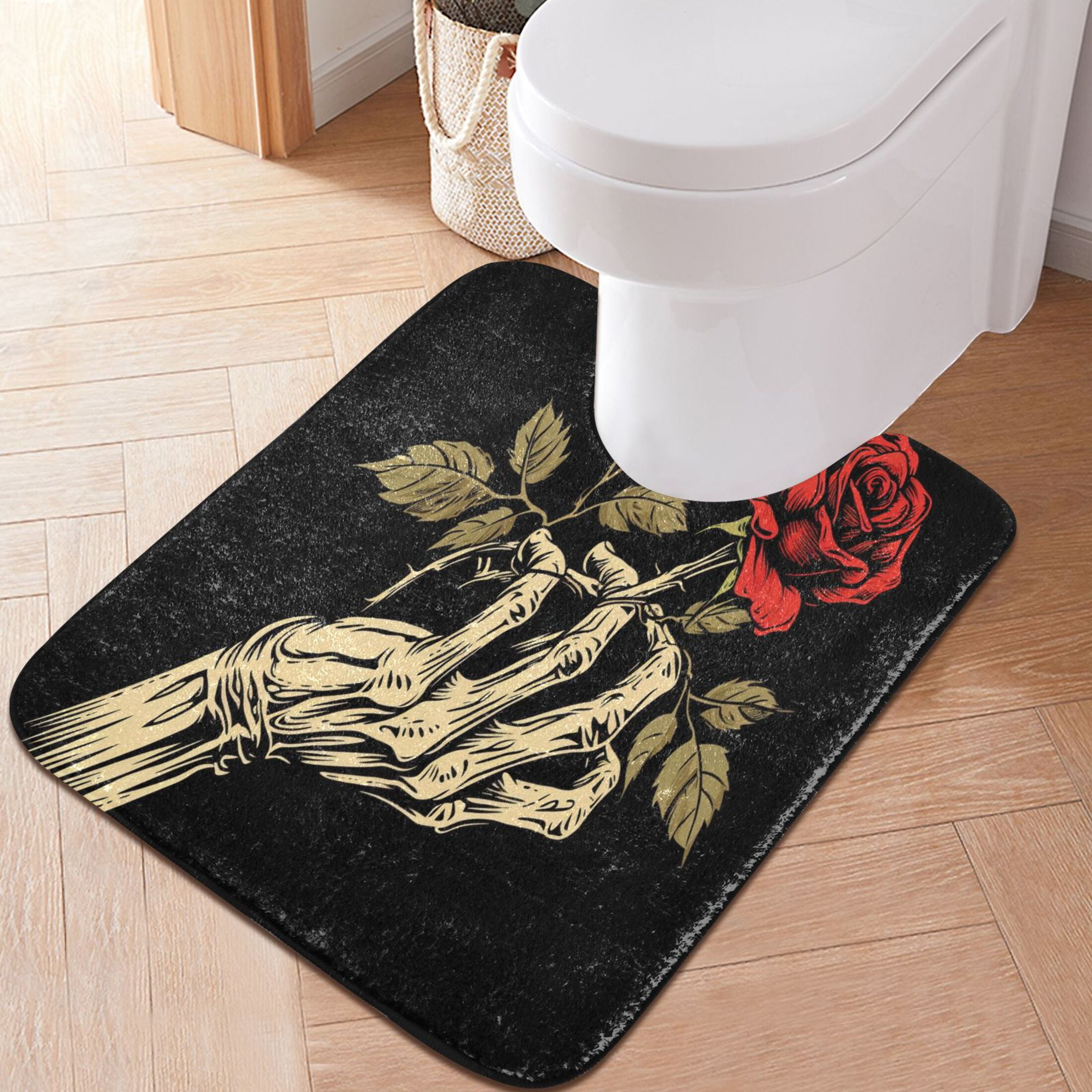 Toilet Rug U-Shaped Bathroom Rugs Non-Slip Soft Plush Machine Washable ...
