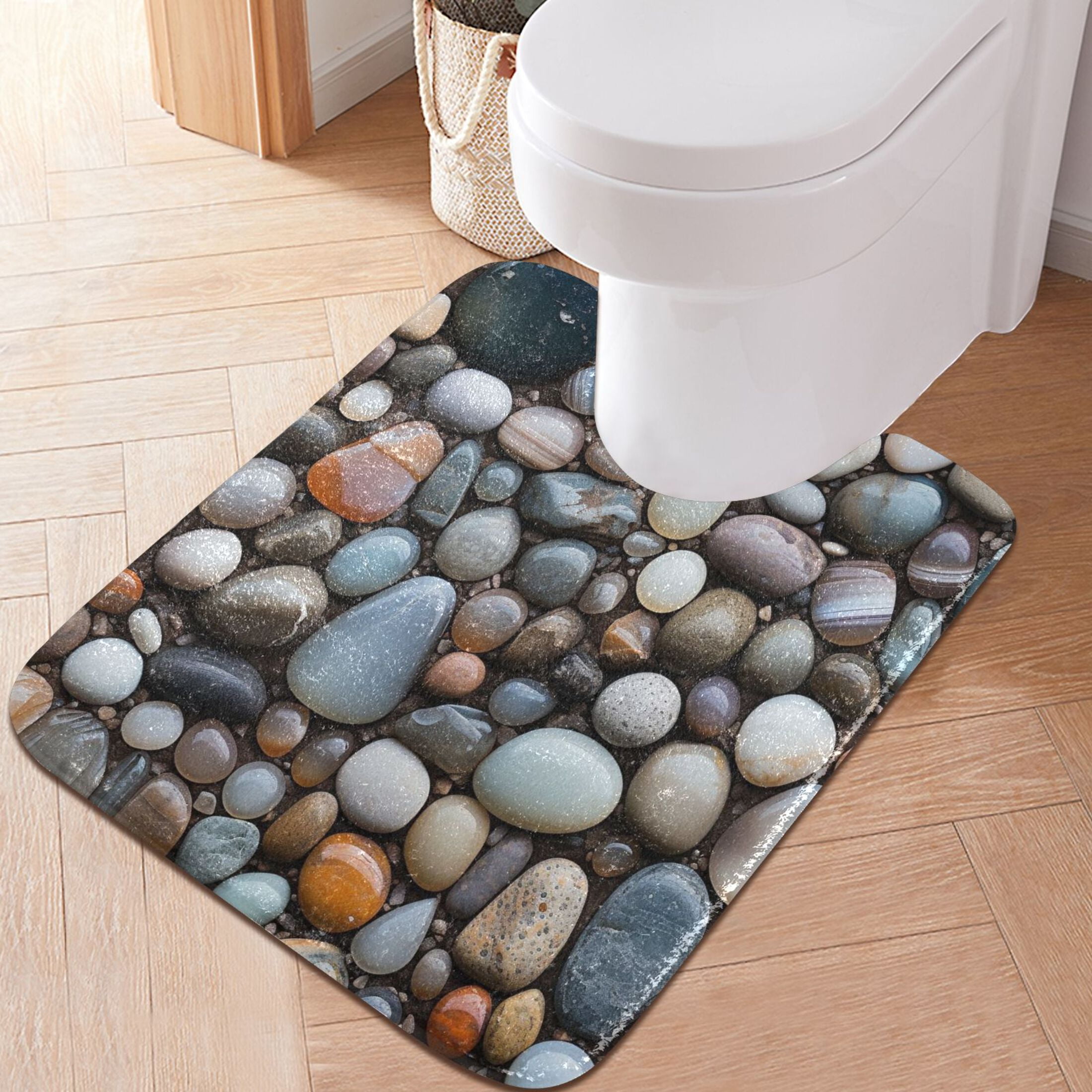 Toilet Rug U-Shaped Bathroom Rugs Non-Slip Soft Plush Machine Washable ...