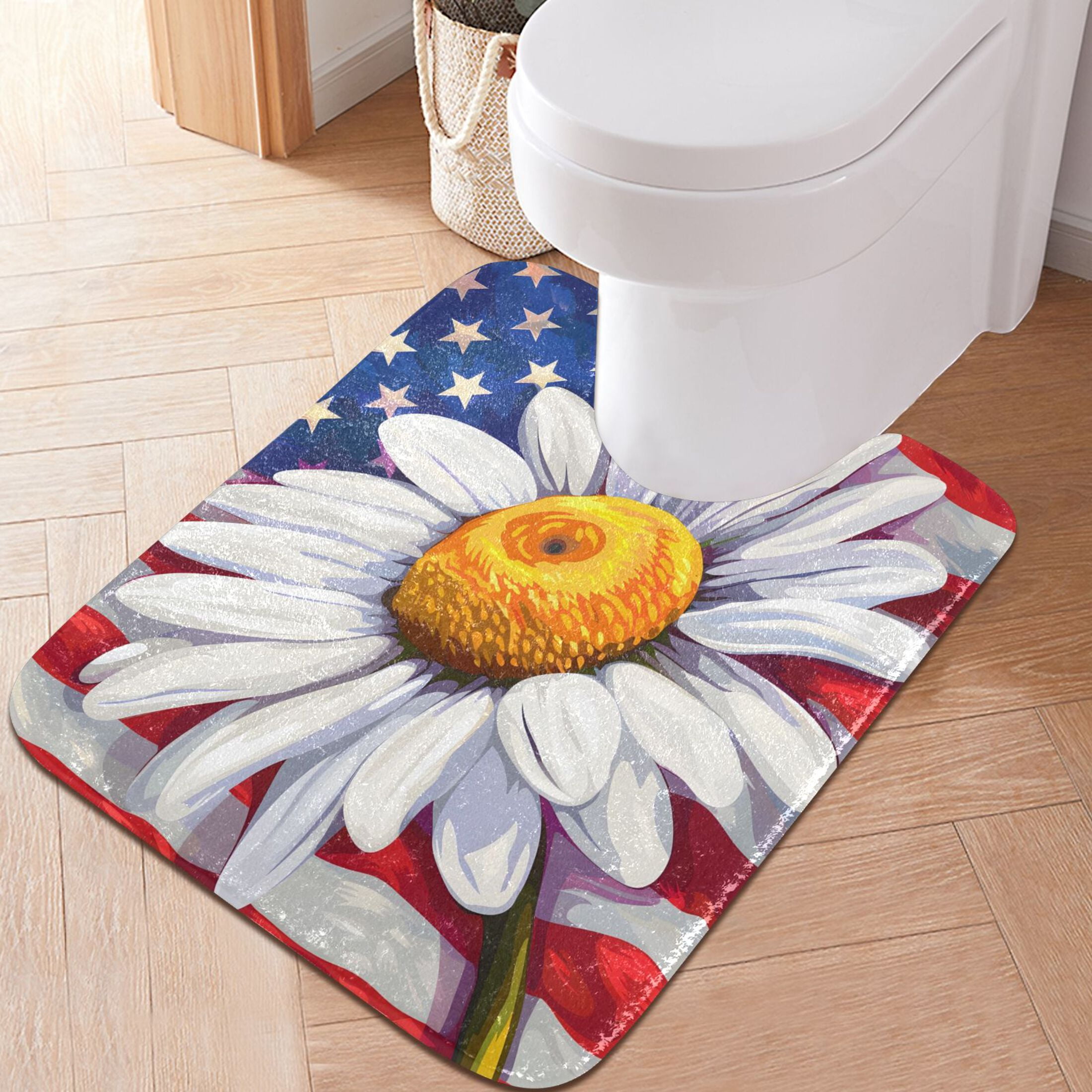 Toilet Rug U-Shaped Bathroom Rugs Non-Slip Soft Plush Machine Washable ...