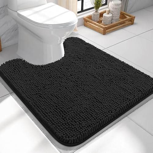 Toilet Rugs U-Shaped 24x24, Extra Soft Absorbent Chenille Contour ...