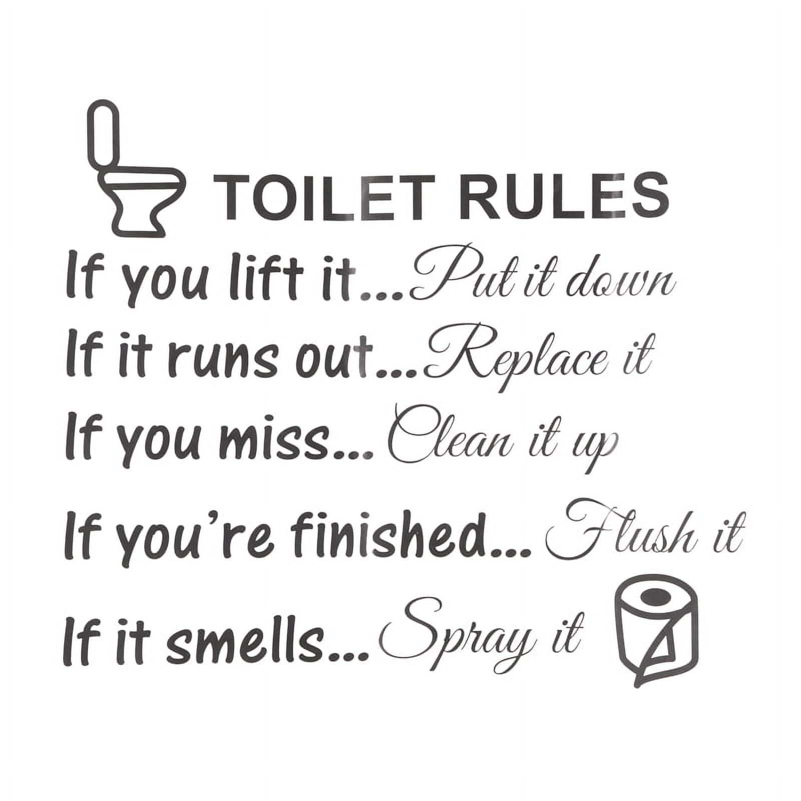 Toilet Rules Bathroom Wall Sticker Vinyl Art Decals DIY Home Décor ...