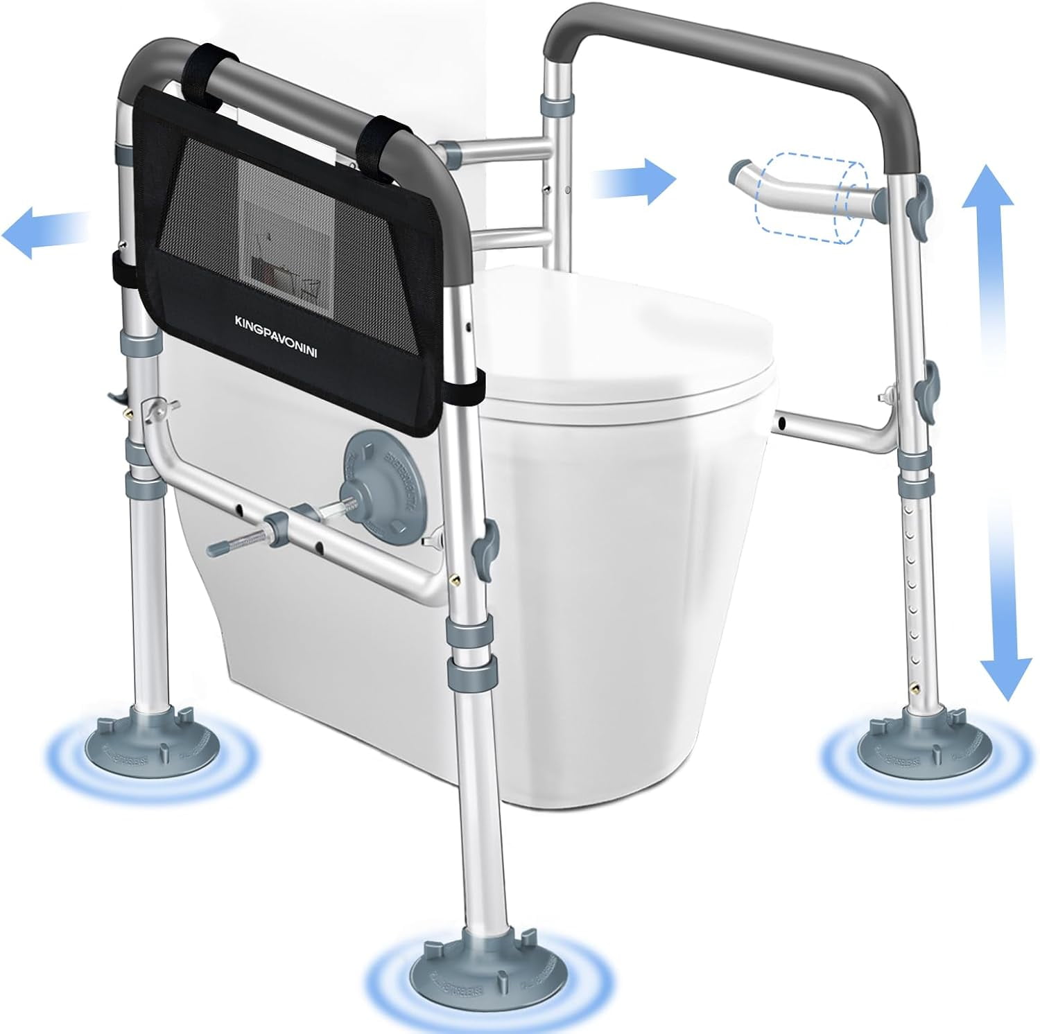 Toilet Safety Rail (400 LB) - Adjustable Foldable Toilet Safety Frame ...