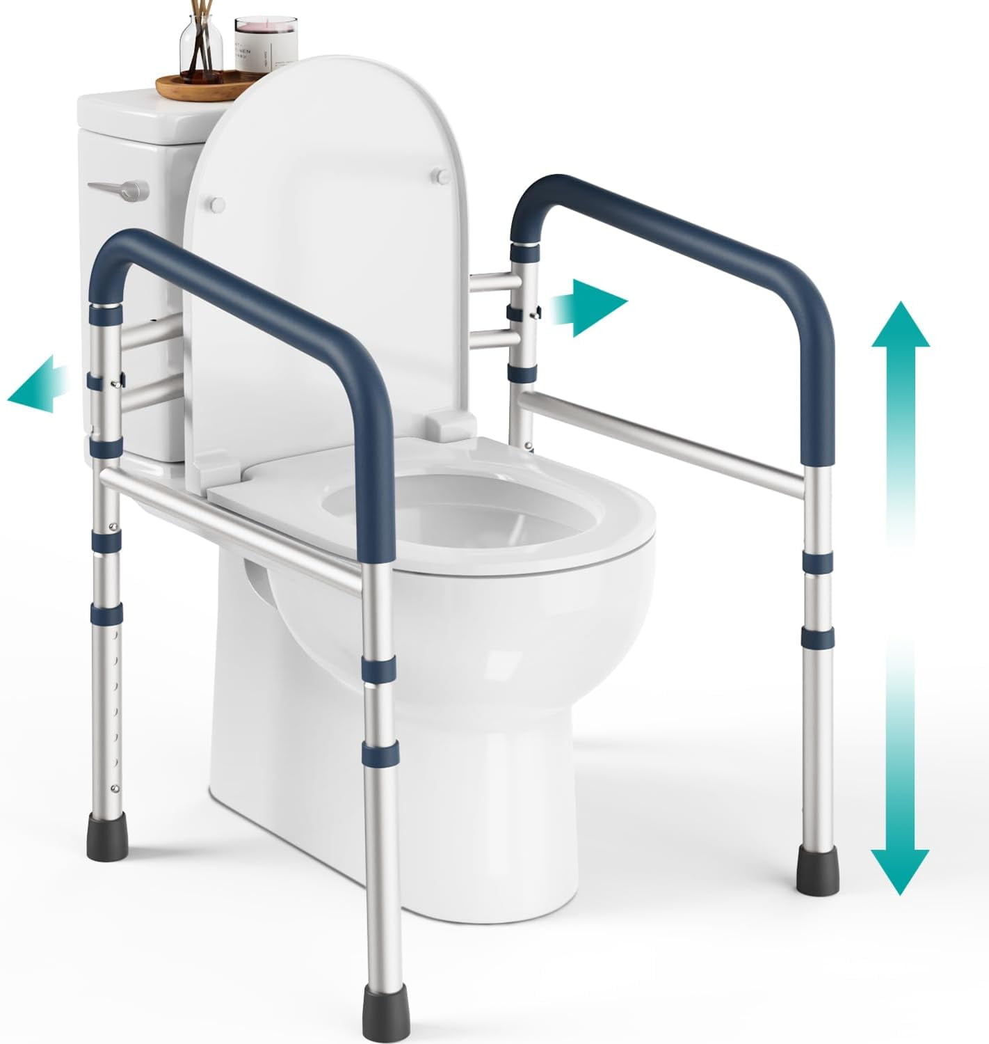 Toilet Safety Rails (350 lb) - Adjustable Toilet Safety Frame & Rails ...
