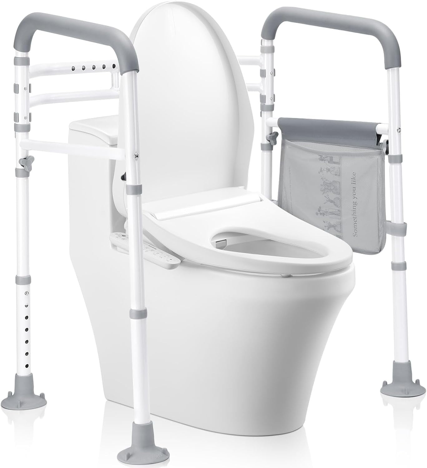 Toilet Safety Rails-Adjustable Toilet Safety Frame, FoldableTtoilet ...