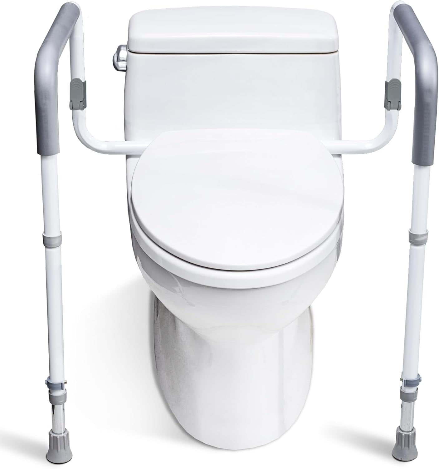 Toilet Safety Rails for Elderly Adults - Adjustable Bathroom Toilet Safety Frame with Handles ...