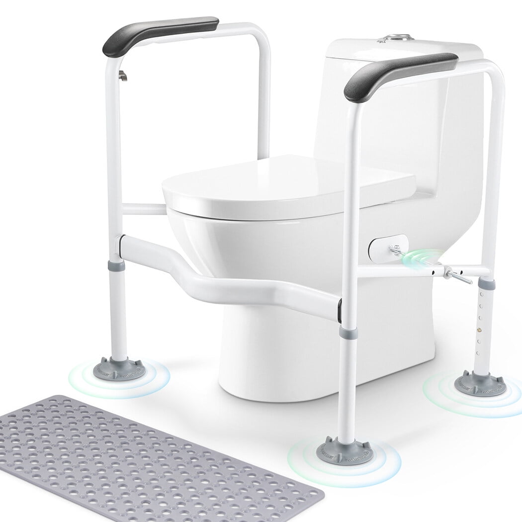Hygivital Toilet Safety Rails, Adjustable Height & Width, Carbon Steel ...