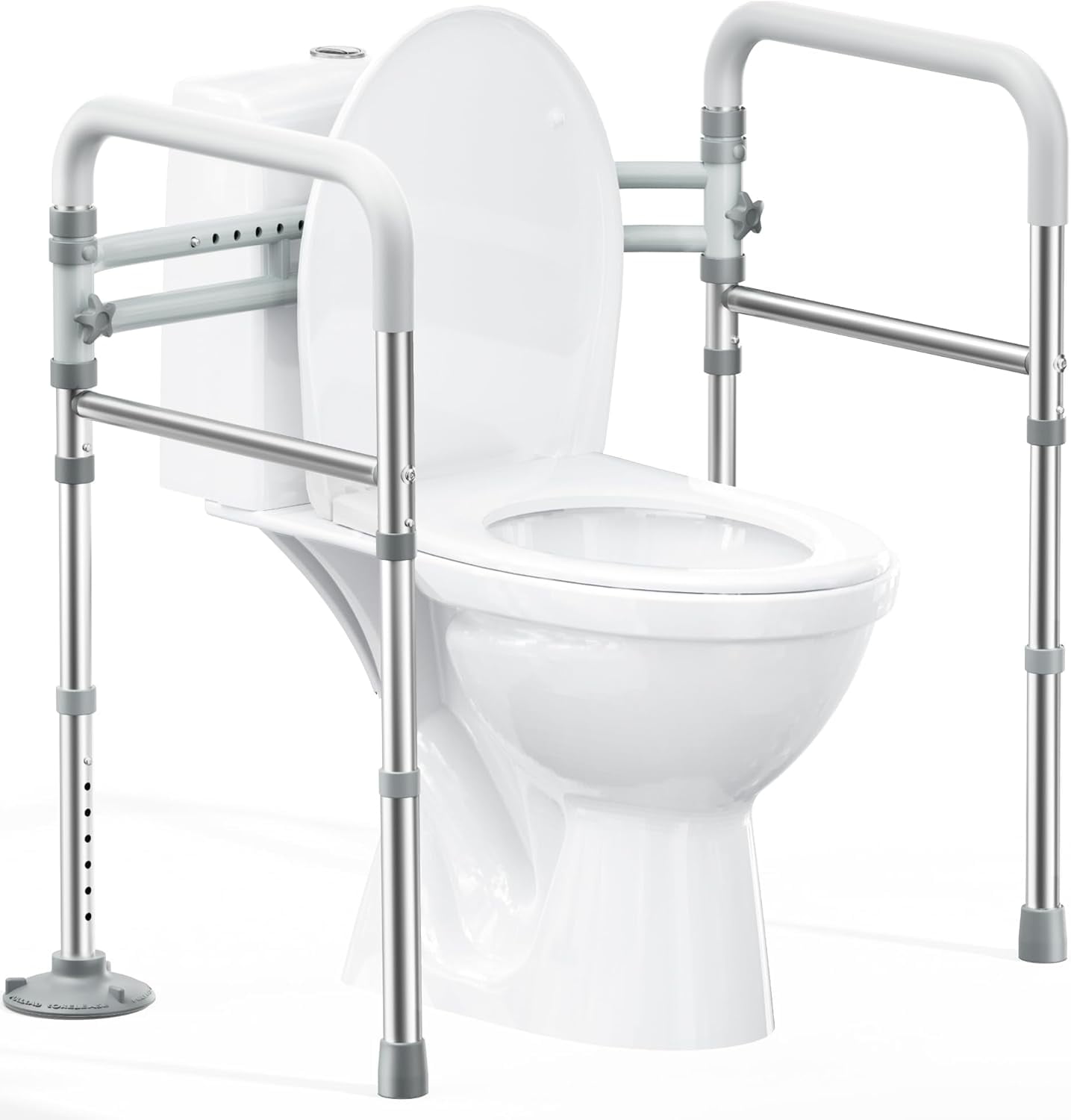 Toilet Safety Rails for Seniors (350 LBS), Adjustable Toilet Safety ...