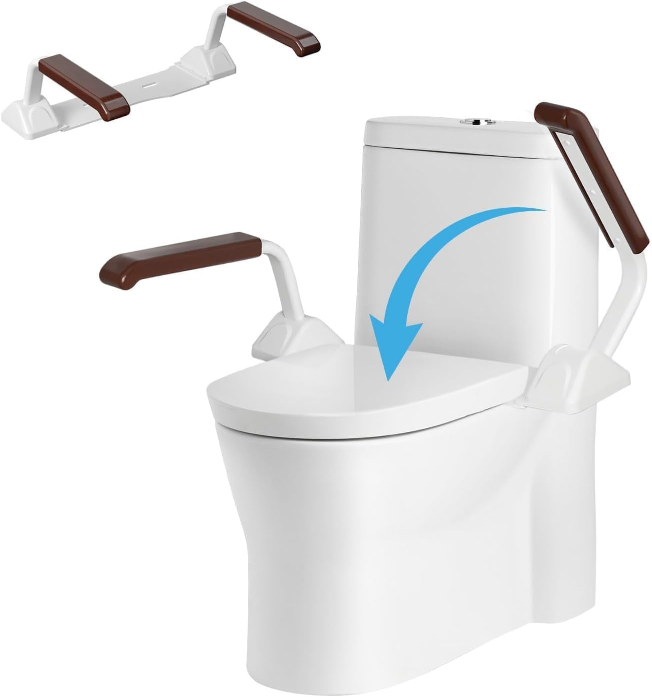 Toilet Safety Rails for Seniors（520lbs), Adjustable Toilet Handle for ...