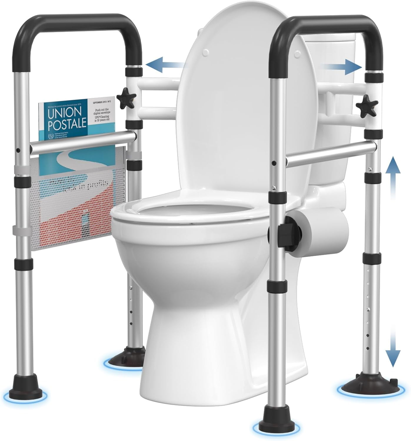 Toilet Safety Rails for Seniors, Adjustable Detachable Toilet Safety ...