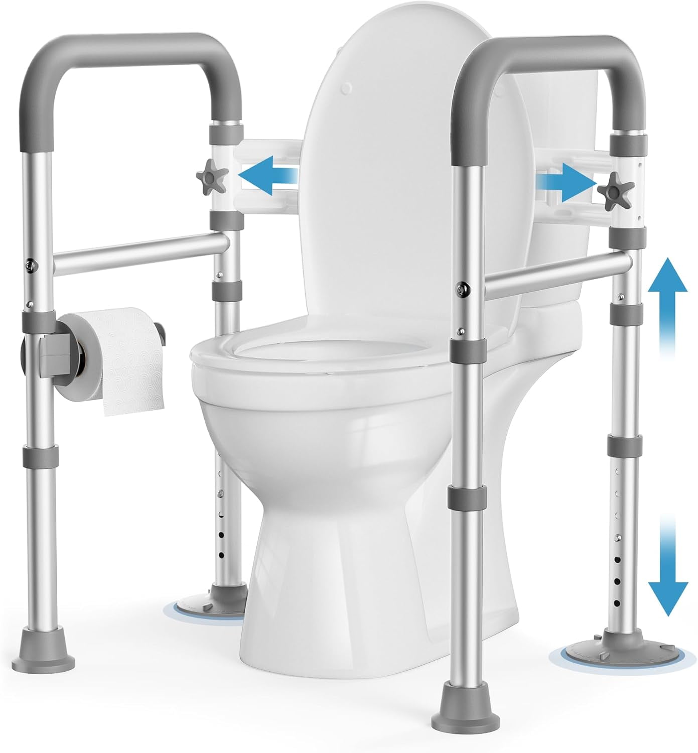 Toilet Safety Rails for Seniors, Eligible Adjustable Toilet Safety Frame with Handles for ...