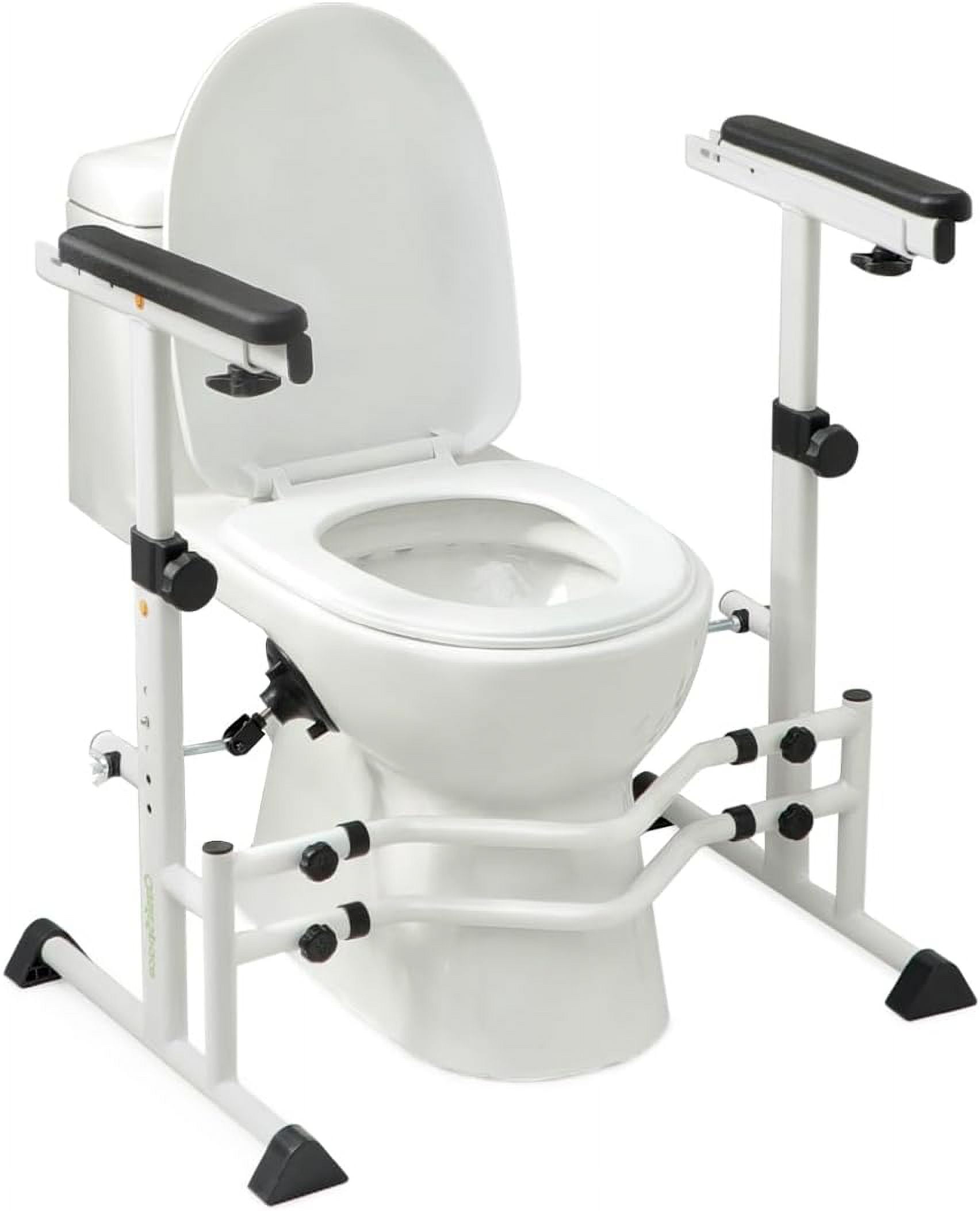 Toilet Safety Rails - Stand Alone Toilet Rail 350lbs, Adjustable ...
